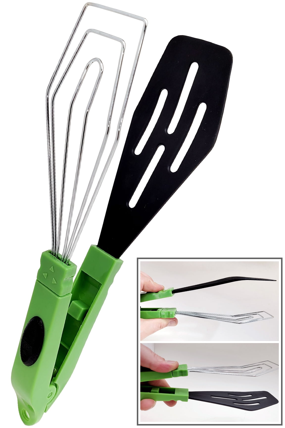 Simply Good Gripper Flipper Tongs - A Spatula, Slotted Spoon, Whisk and ...