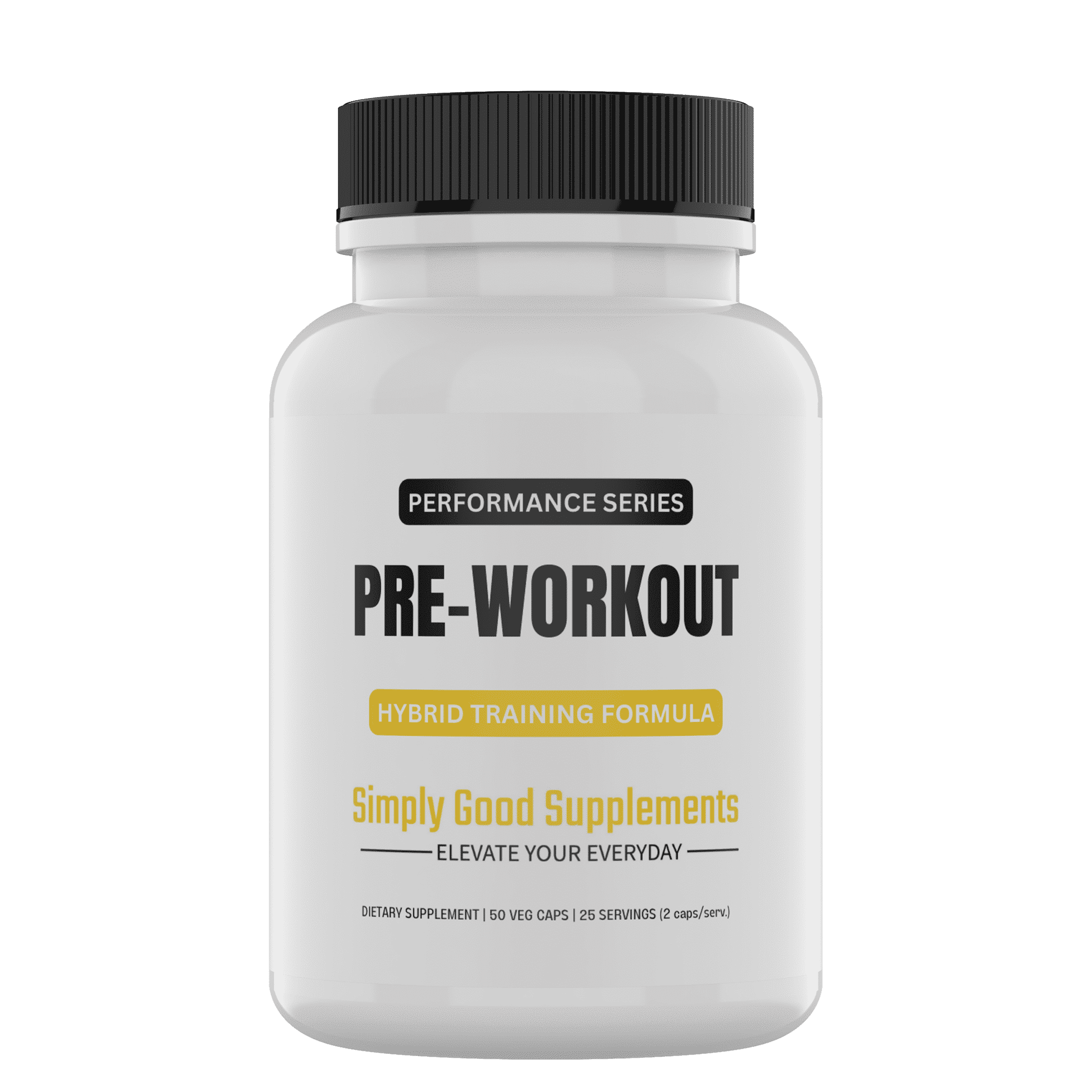Simply Good Supplements, Hybrid Pre-Workout Capsules, All Natural, 25 ...