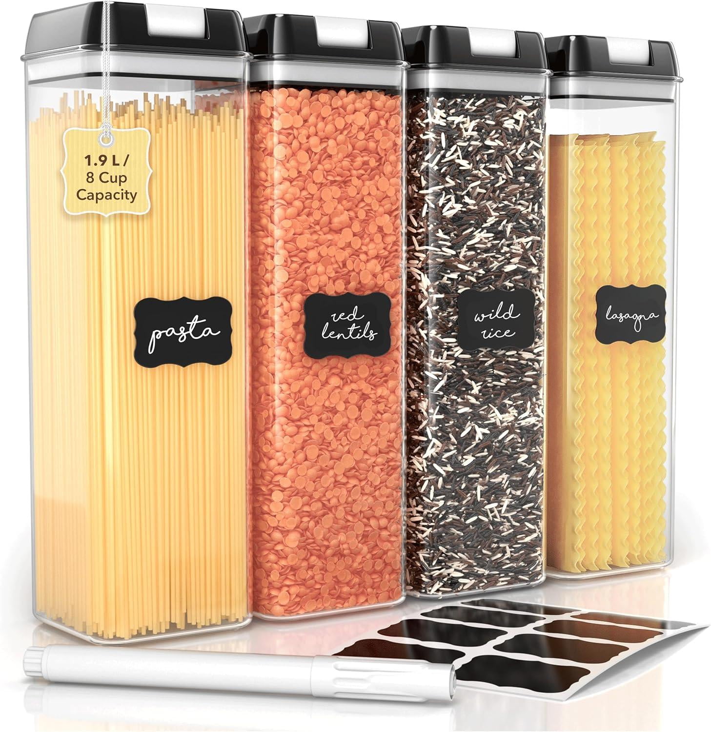 Simply Gourmet Airtight Food Storage Containers with Lids – 4 Piece ...