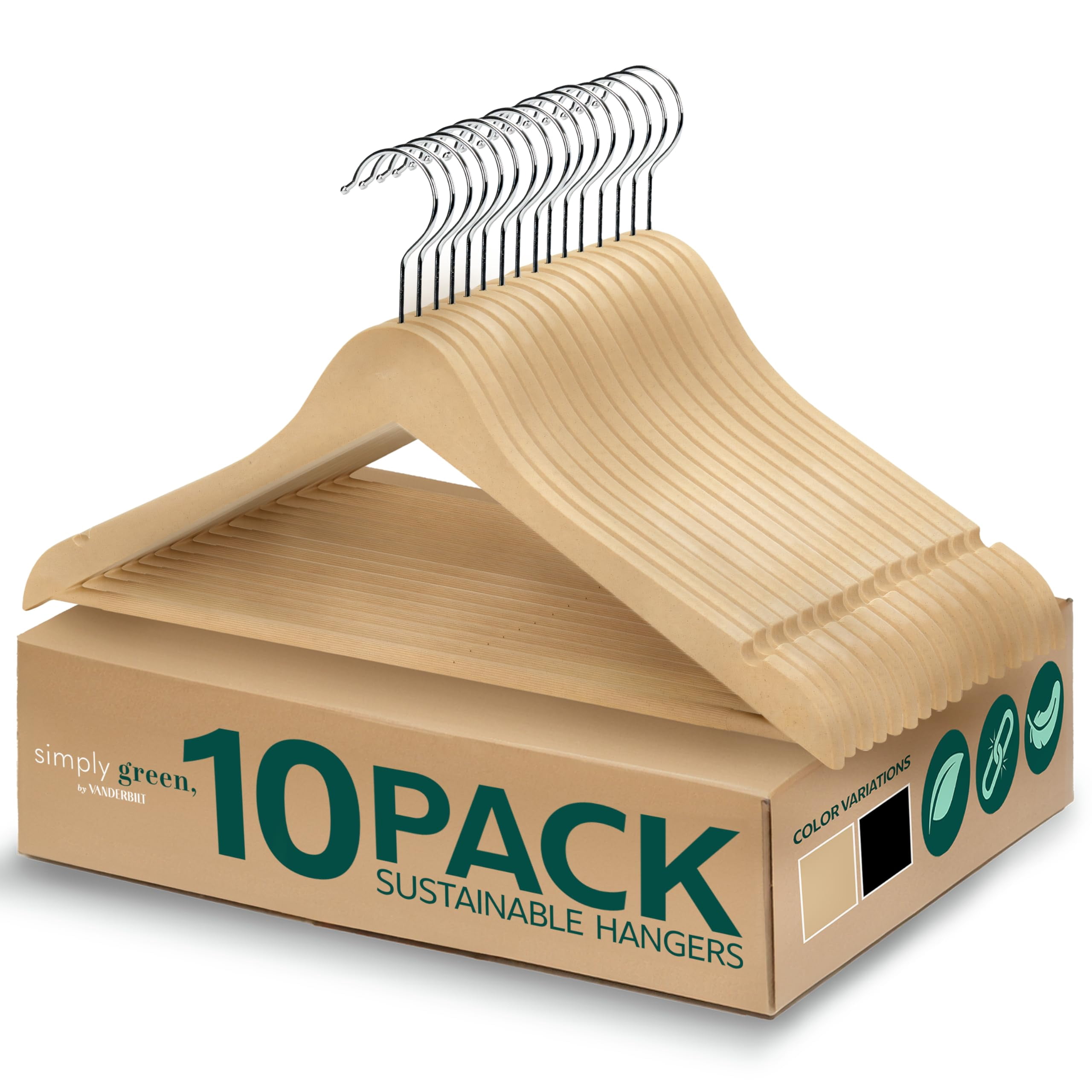 Simply Green ECO-Friendly 10 Pack Hangers Made from Recycled Materials ...