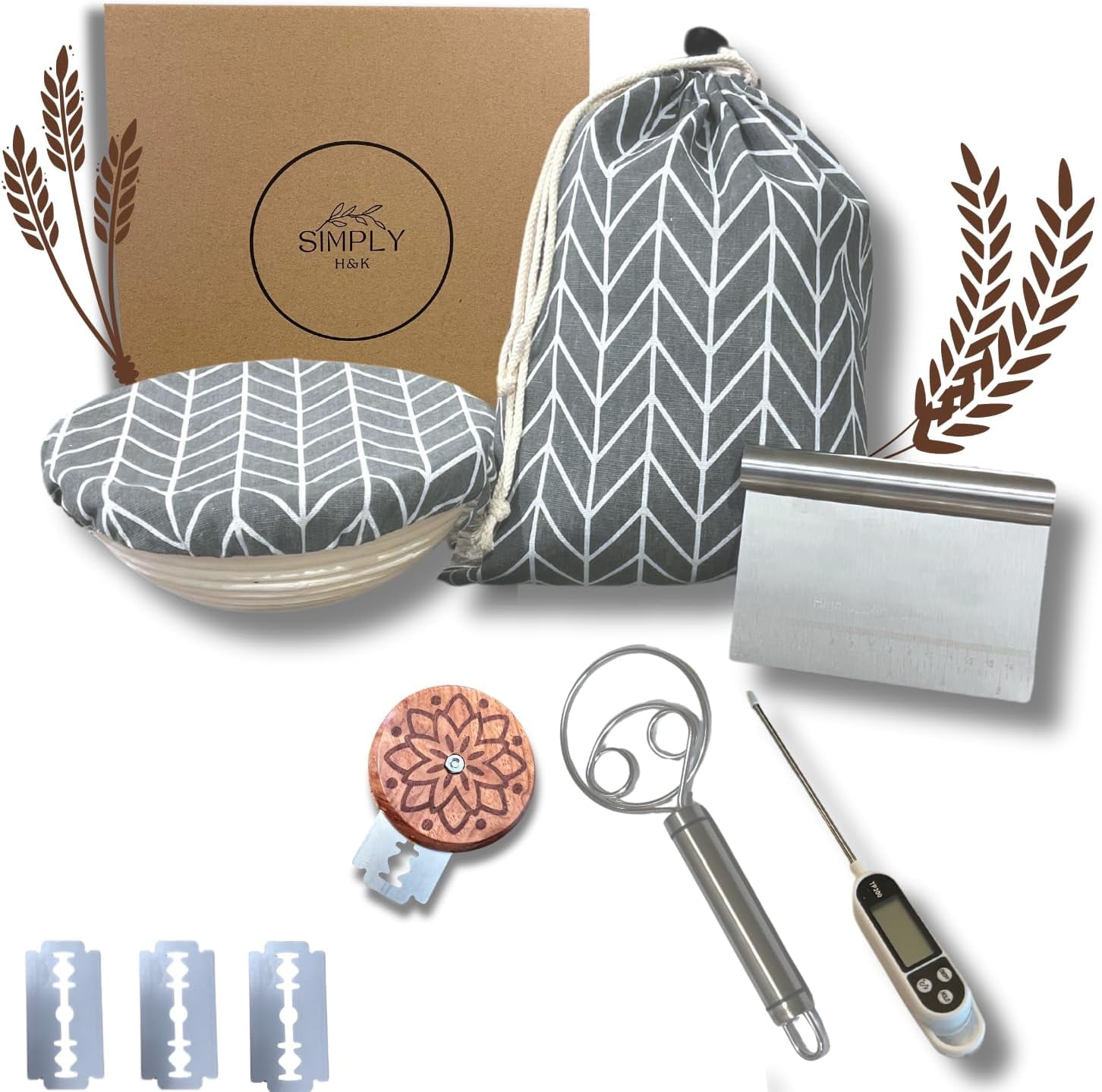Simply H&K - All-in-One Sourdough Bread Kit with Thermometer & Bread ...