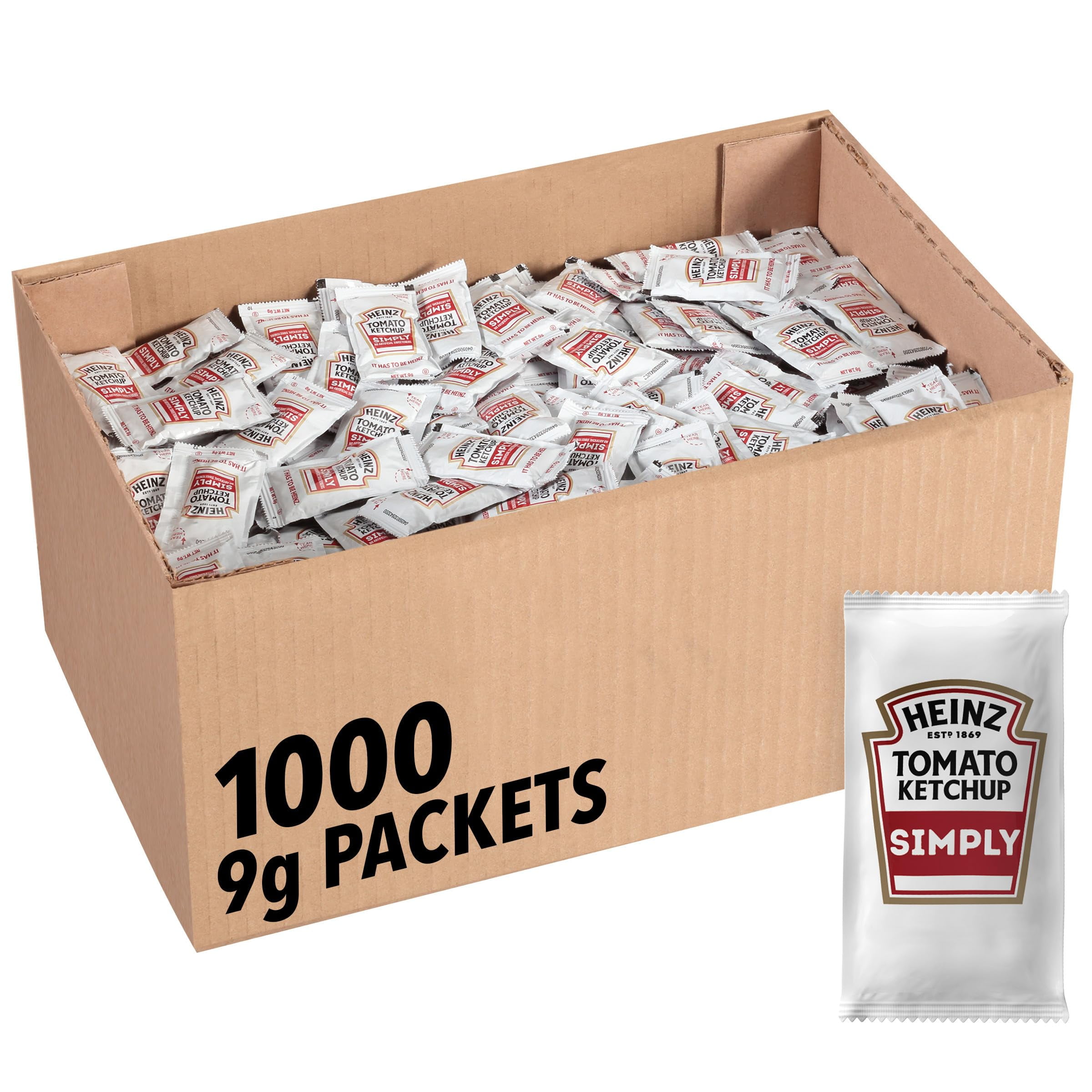 Simply Heinz Ketchup (0.31Oz Packets, Pack Of 1000) - Walmart.com