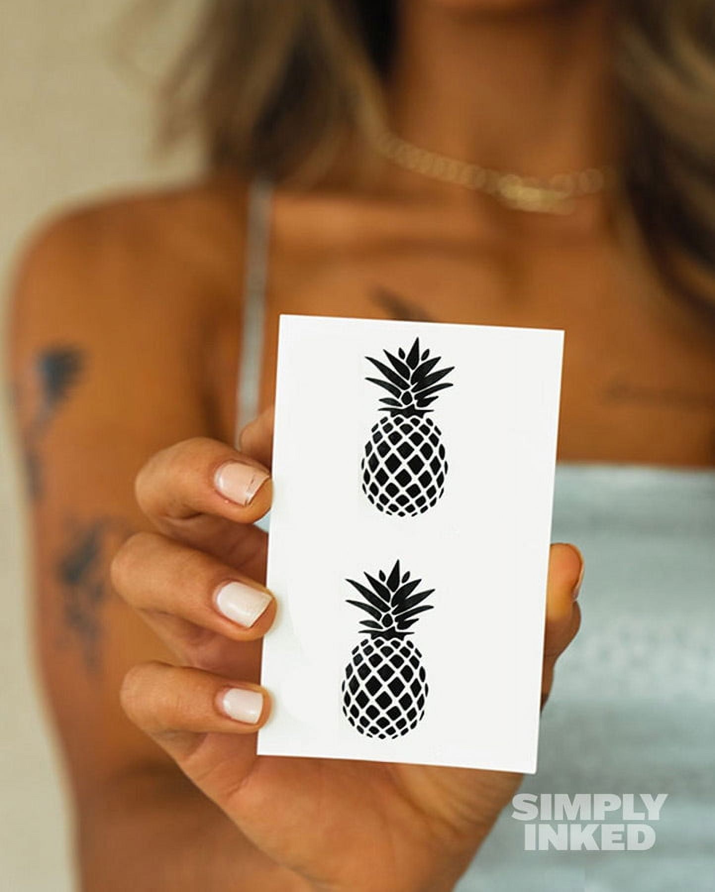Simply Inked Pineapple Tattoo, Simple Henna Tattoo Design For Men and ...