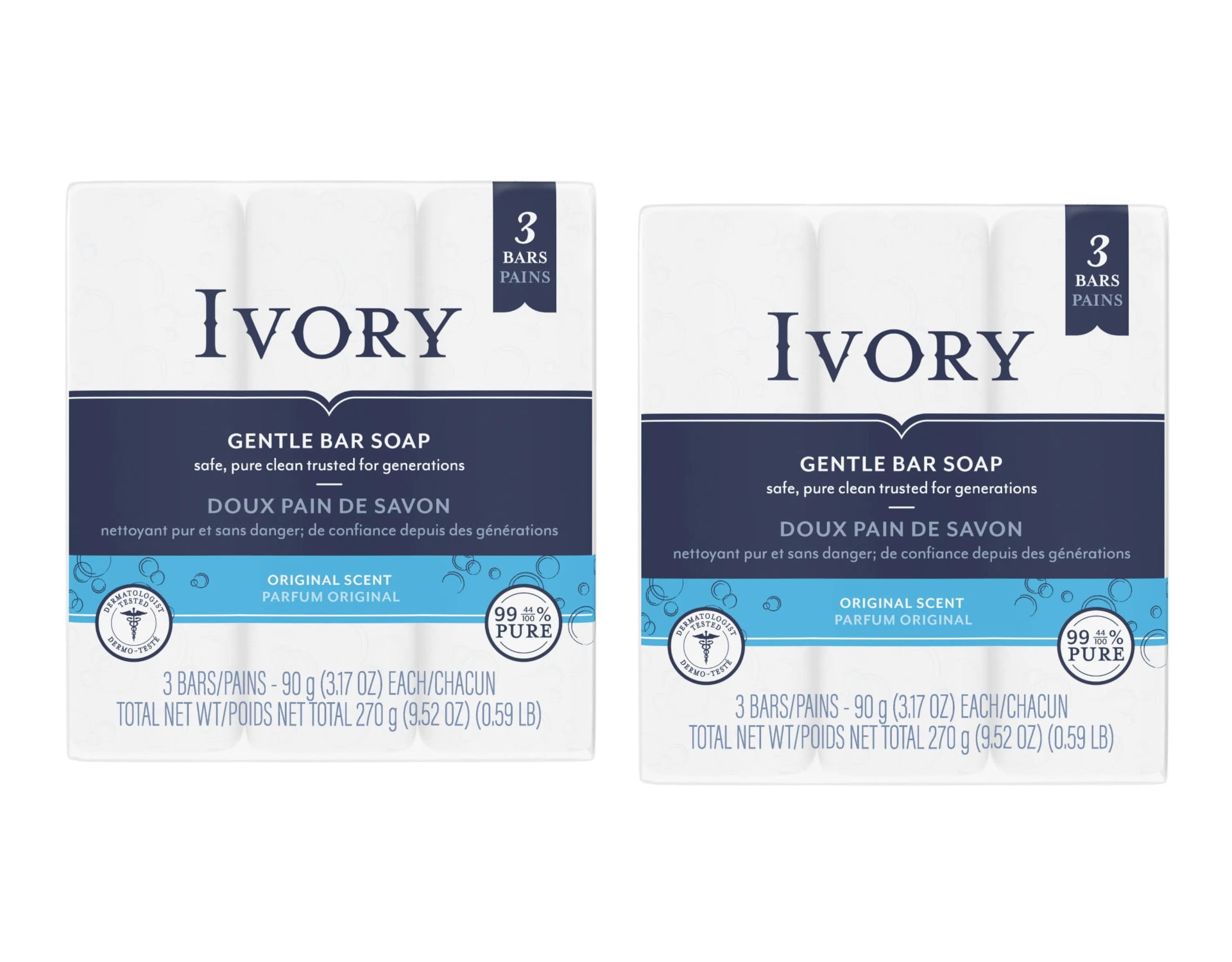 Simply Ivory Bath Bar for Unisex By Ivory, 3 Count (Pack of 2 ...