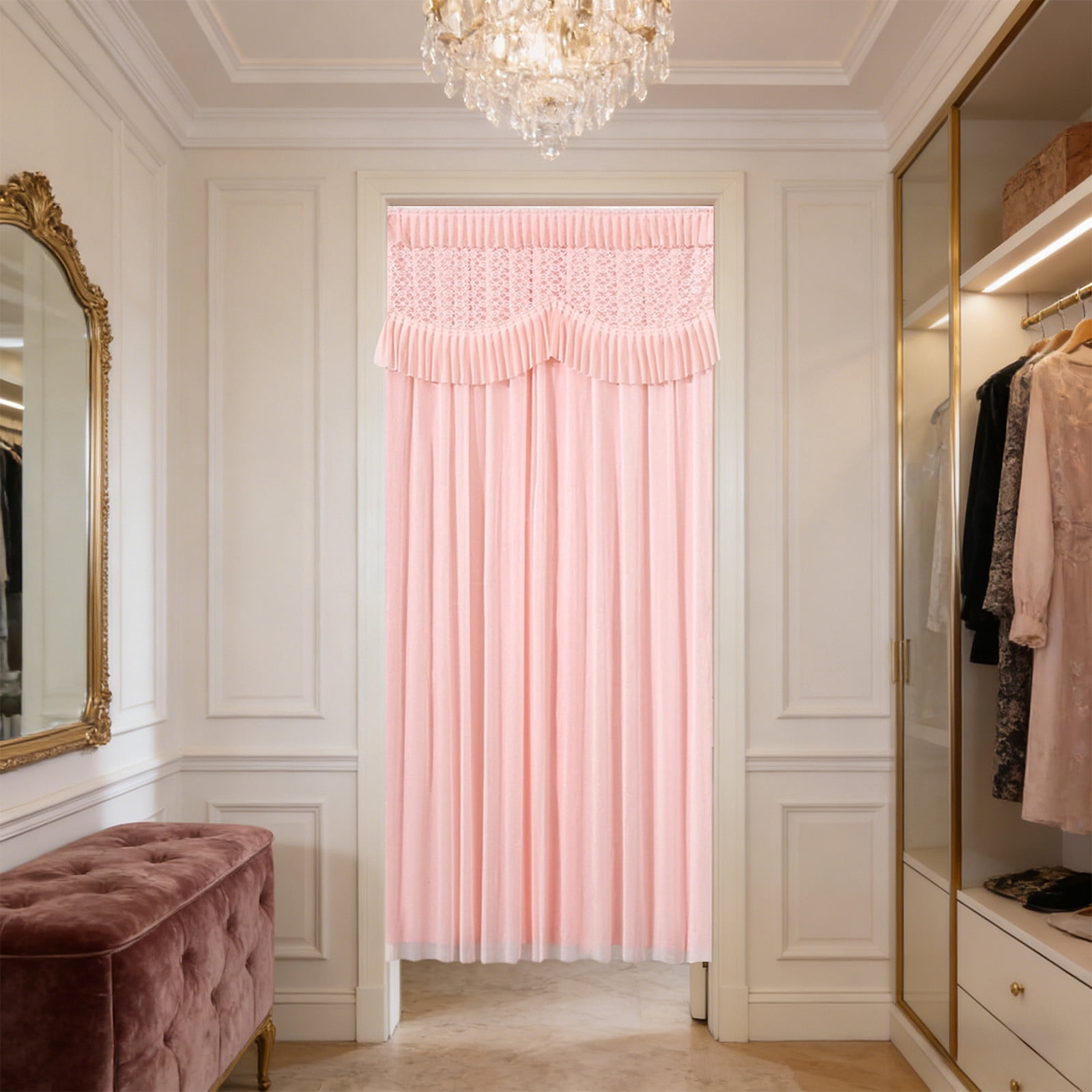 Simply Lace Door Curtain Room Divider, Opaque Sheer Polyester, Punch ...