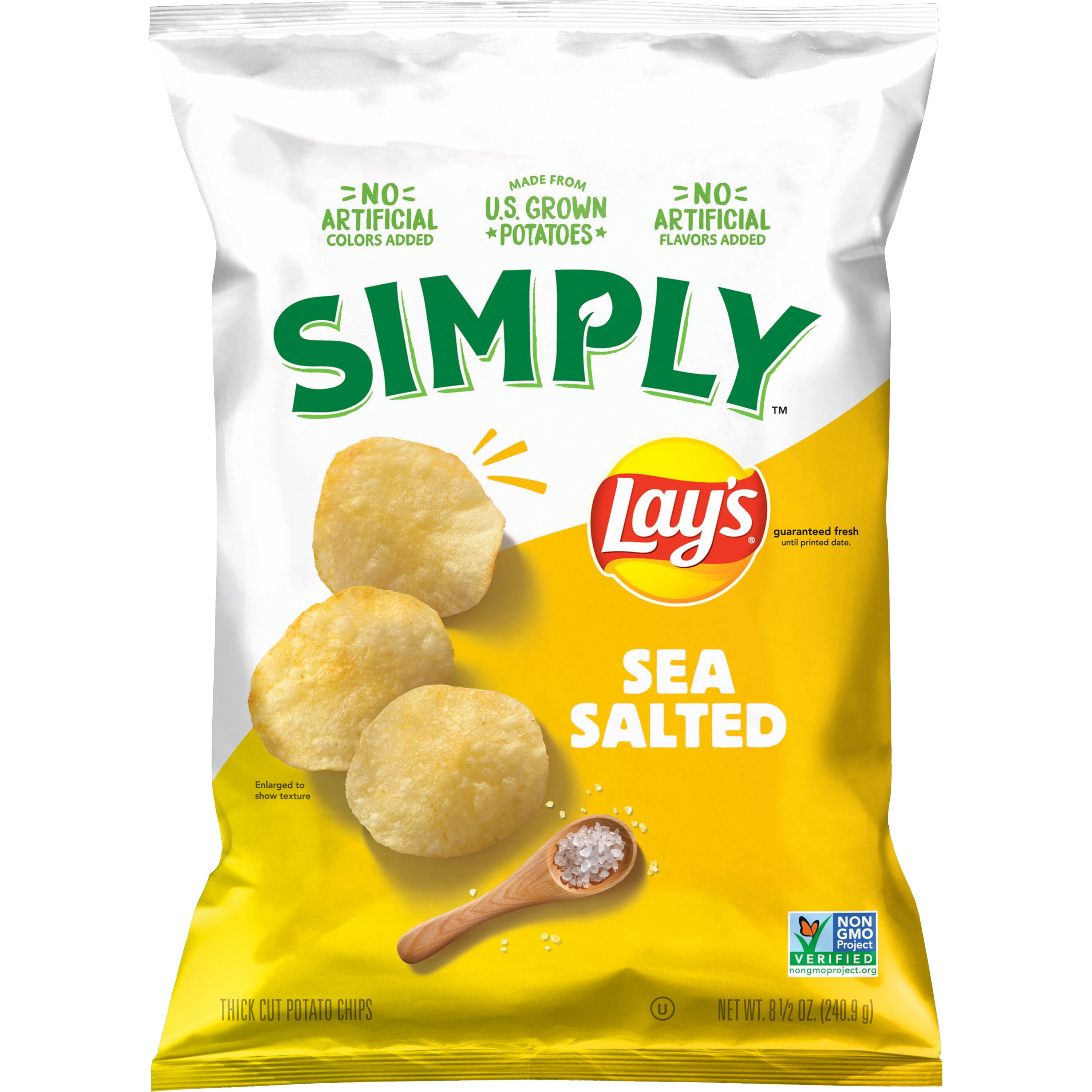 Lay's Simply Sea Salted Thick Cut Potato Snack Chips, Multi-Family 8.5 ...