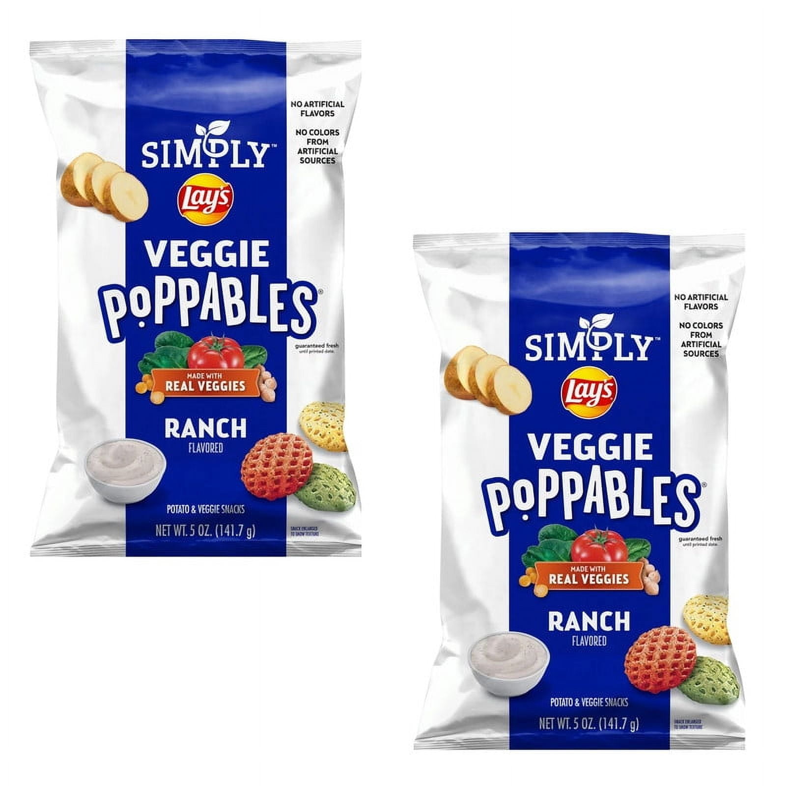 Simply Lays, 5 oz Veggie Poppables Ranch, 2 Pack - Walmart.com