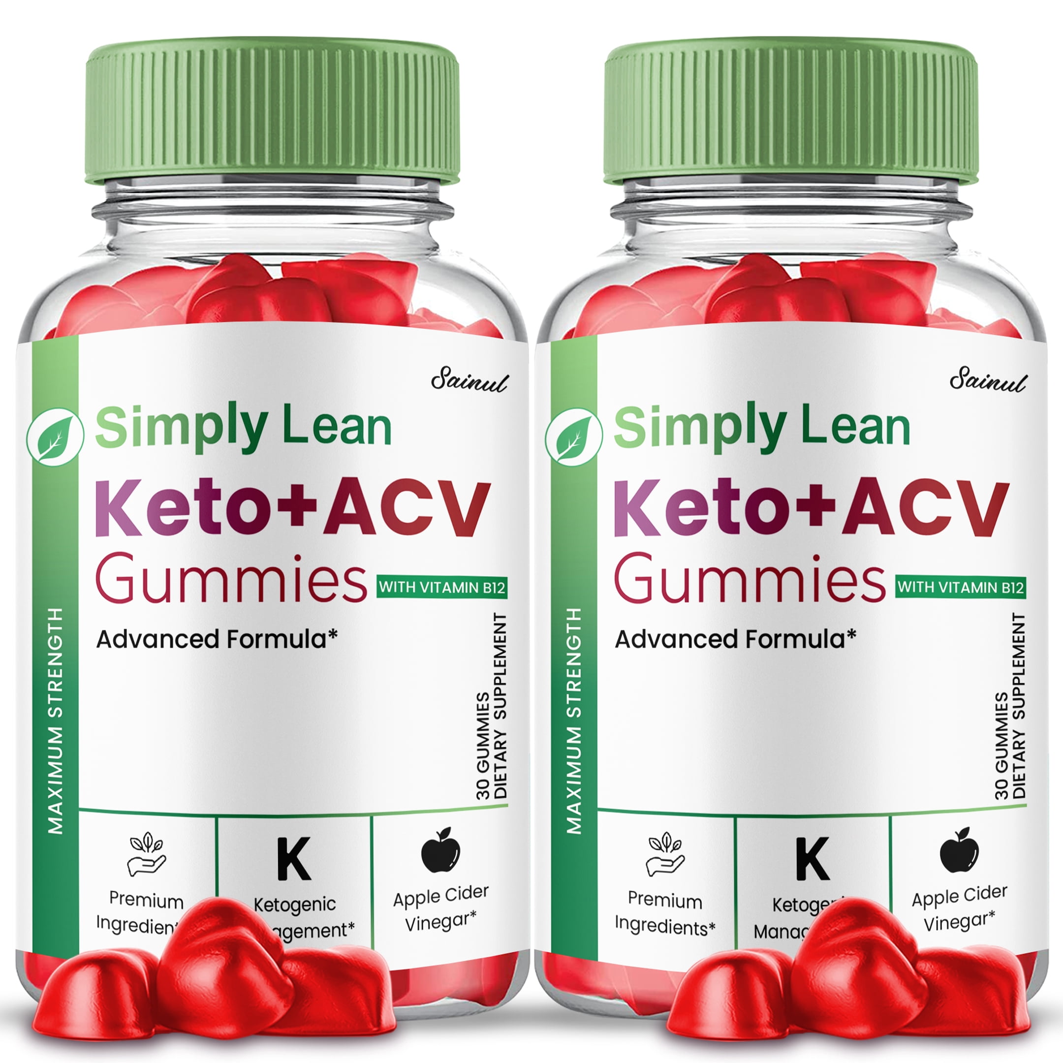 Simply Lean Keto ACV Gummies, Maximum Strength Formula by Sainul (2 pack) - Walmart.com