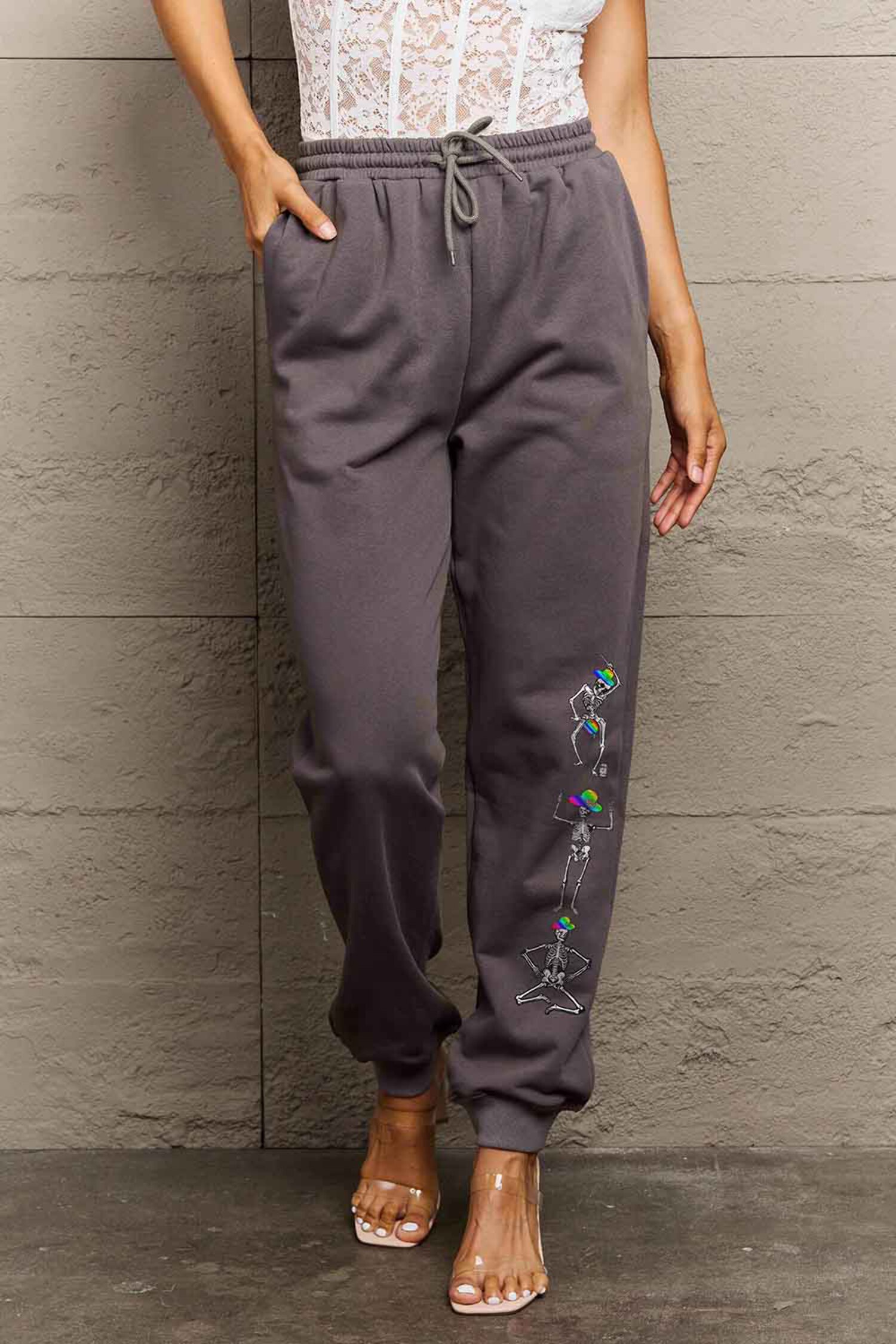 Simply Love Full Size SKELETON Graphic Sweatpants - Walmart.com