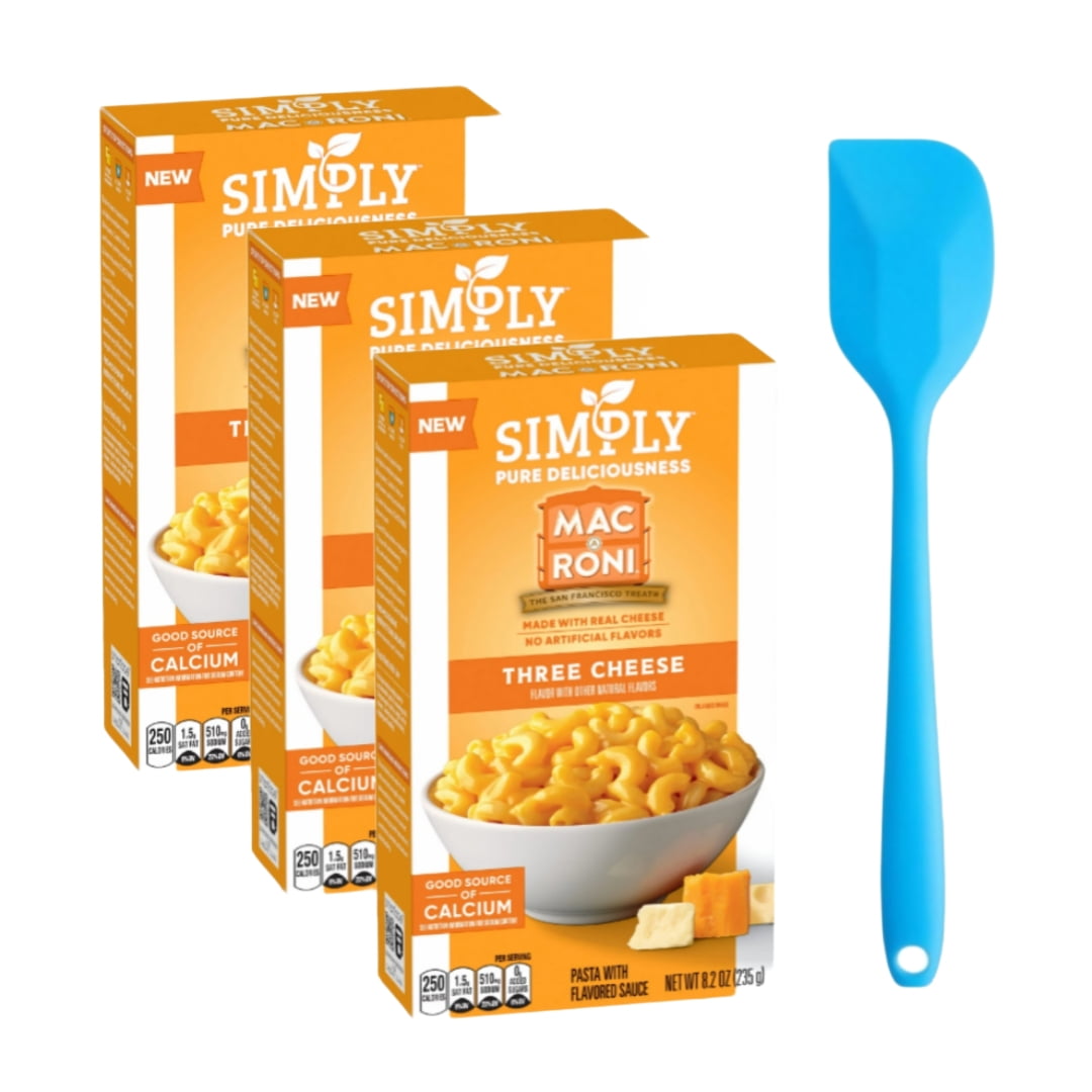 Simply Mac a Roni Three Cheese Flavor, 8.2 oz (3 pack) and 8in Silicone ...
