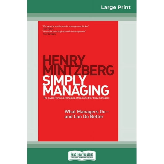 Simply Managing: What Managers Do - and Can Do Better (16pt Large Print ...