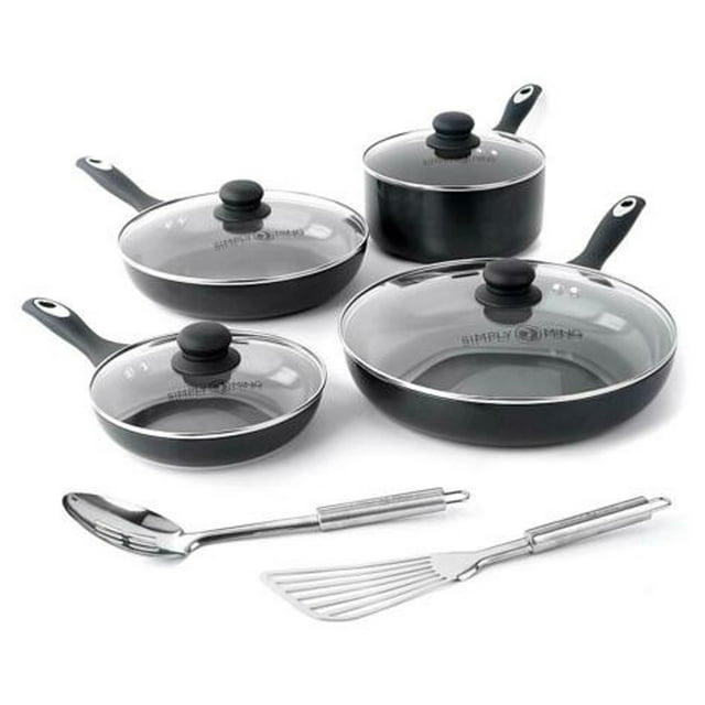 Simply Ming 10-piece Healthy Cookware Soft-Grip Design Lightweight Set ...
