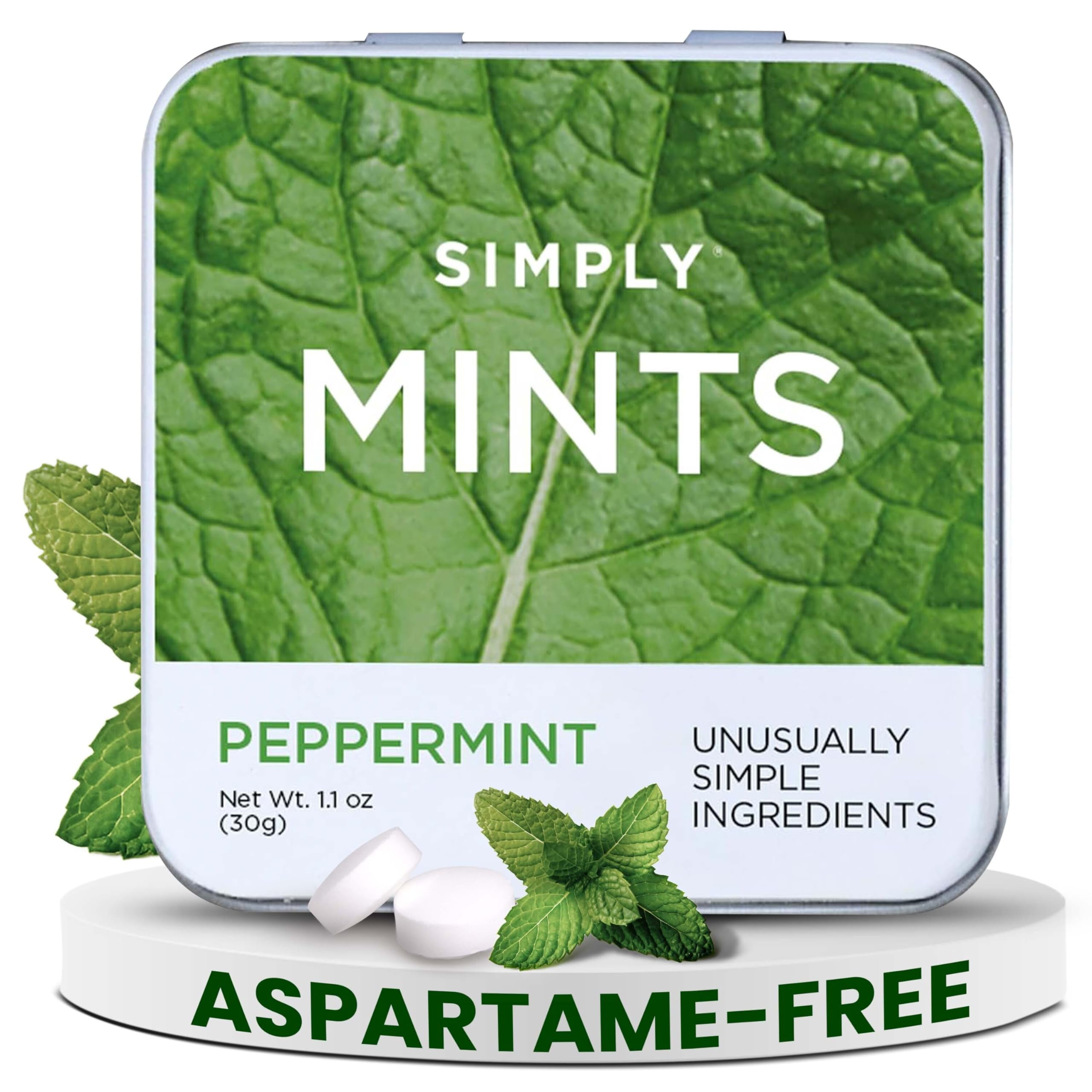 Simply Mints | Peppermint SAF21 Breath Mints | Pack of Six (180 Pieces Total) | Breath ...