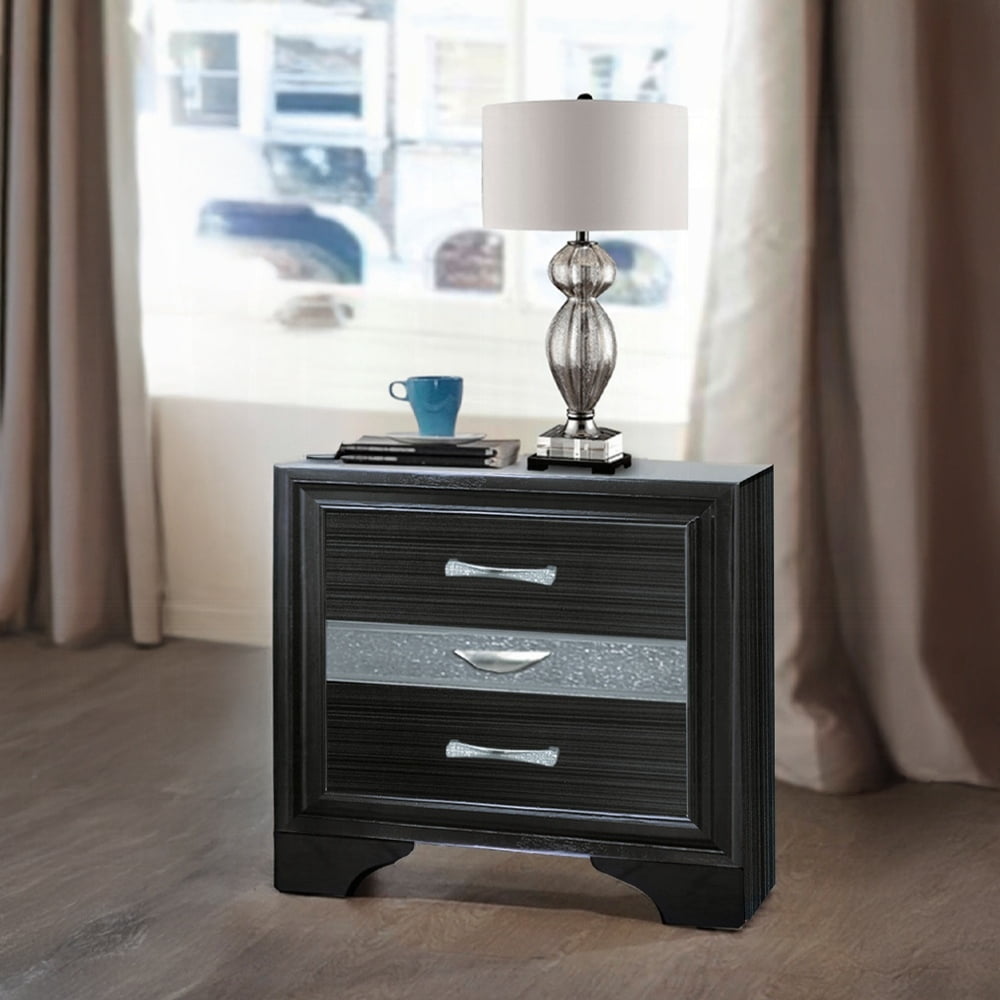 Simply Modern Nightstand Bedside Table, Storage Nightstand with 3 ...