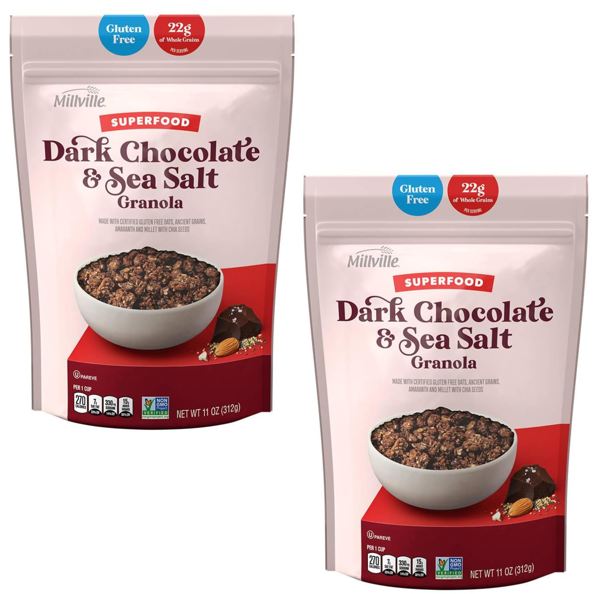 Simply Nature Dark chocolate and sea AIS1 salt superfoods granola ...