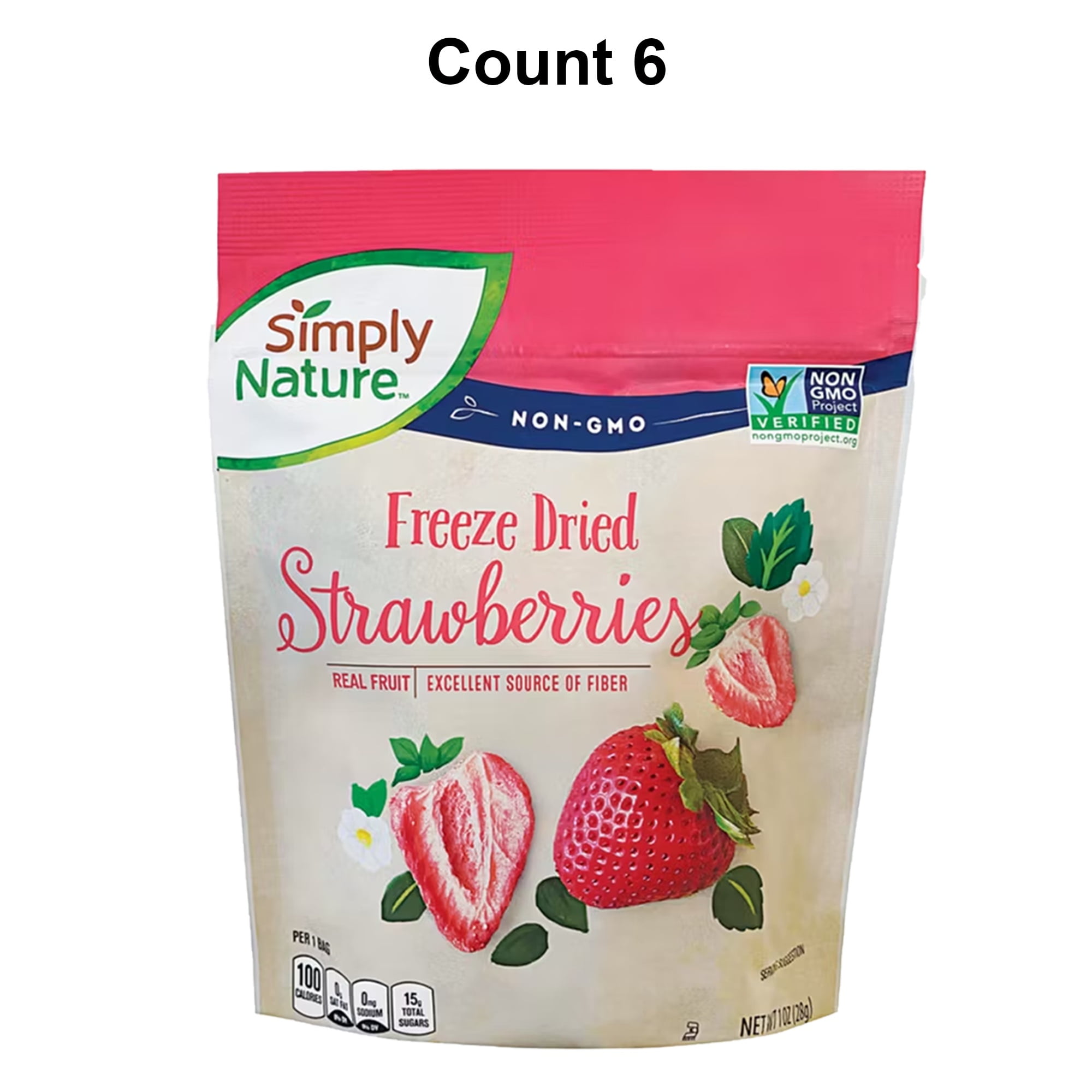 Simply Nature Freeze Dried Strawberries 1.2 oz Non-GMO Fiber-Rich ...