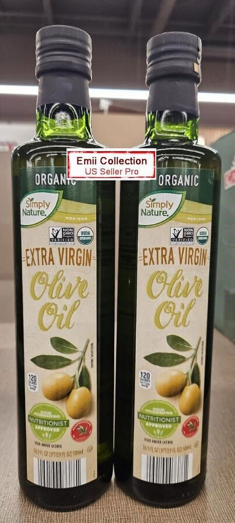 Simply Nature NON-GMO Organic Extra Virgin Olive Oil 16.9fl oz 500ml (2 ...