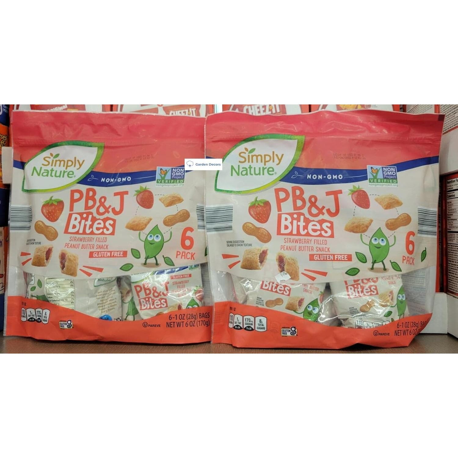 Simply Nature Non-GMO PB & J Bites Strawberry Filled Peanut Butter ...