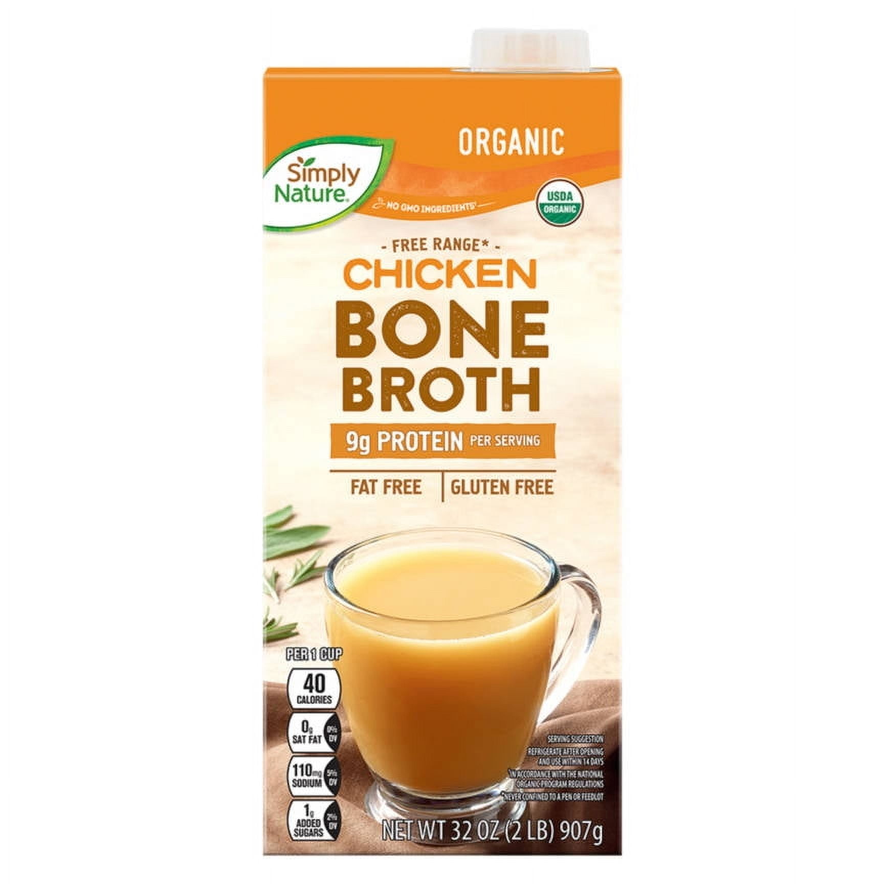 2PK - Simply Nature Organic Chicken Bone Broth, 32 oz - Walmart.com