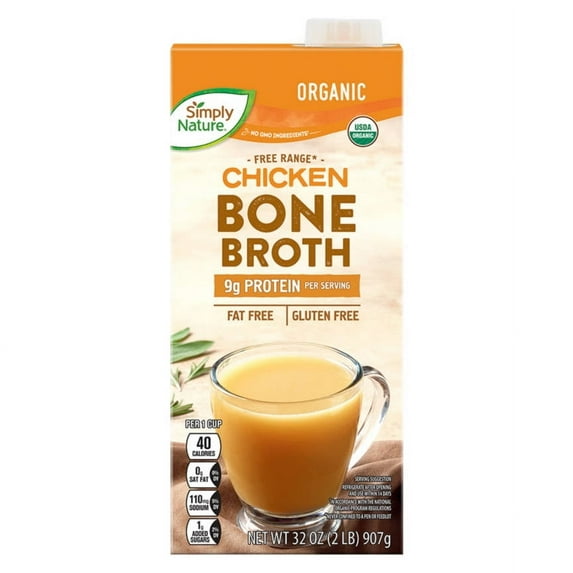 Simply Nature Organic Chicken Bone Broth, 32 oz - Walmart.com