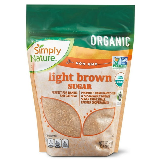 Simply Nature Organic Light Brown Sugar Pouch, 24 oz - Walmart.com