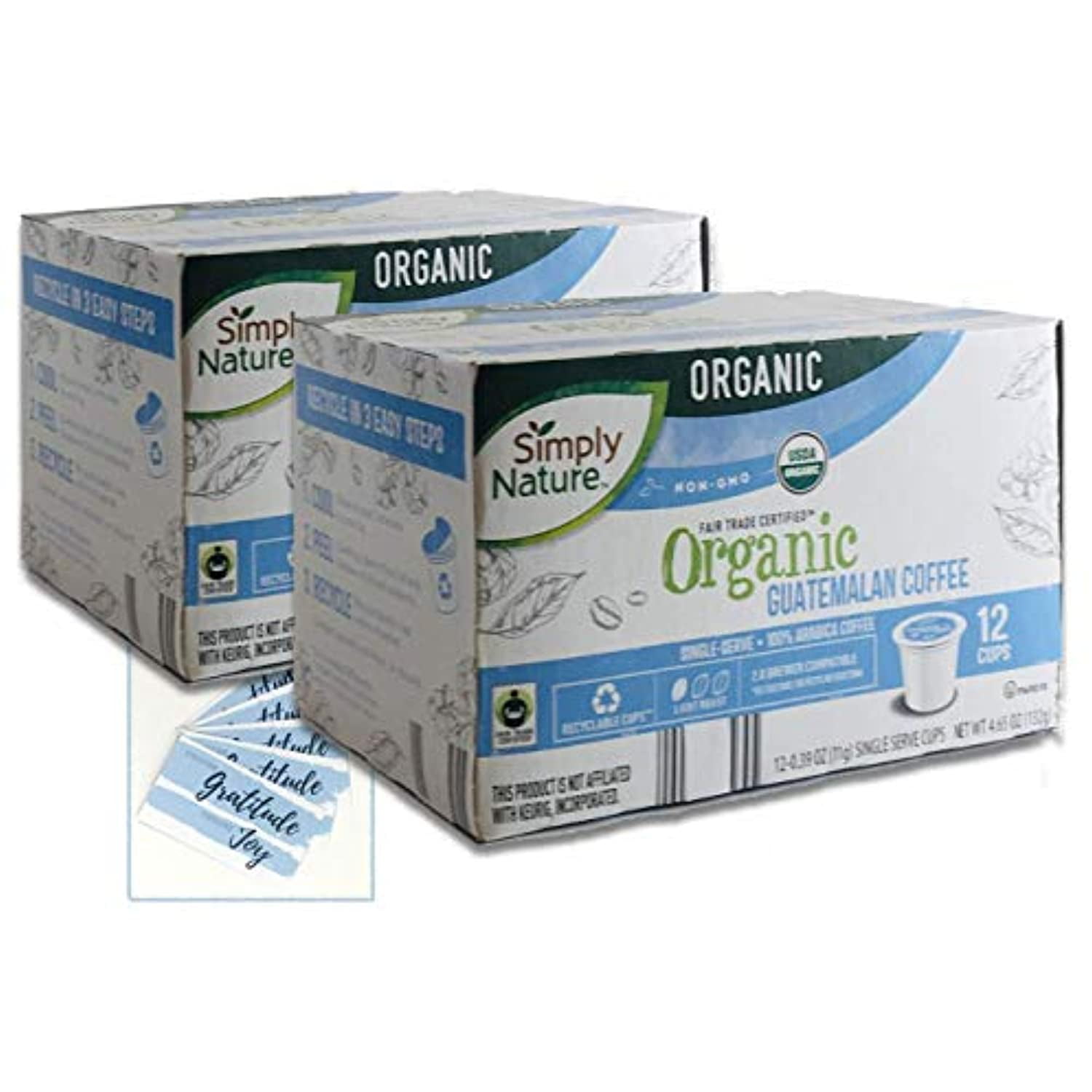Simply Nature Organic Non-Gmo Fair Trade K-Cup Compatible Coffee Pods ...