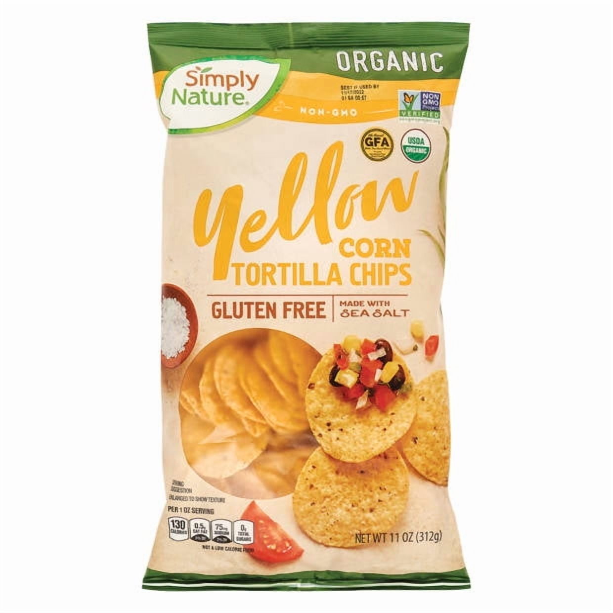 Simply Nature Organic Yellow Corn Tortilla Chips, Gluten Free, Non-GMO ...