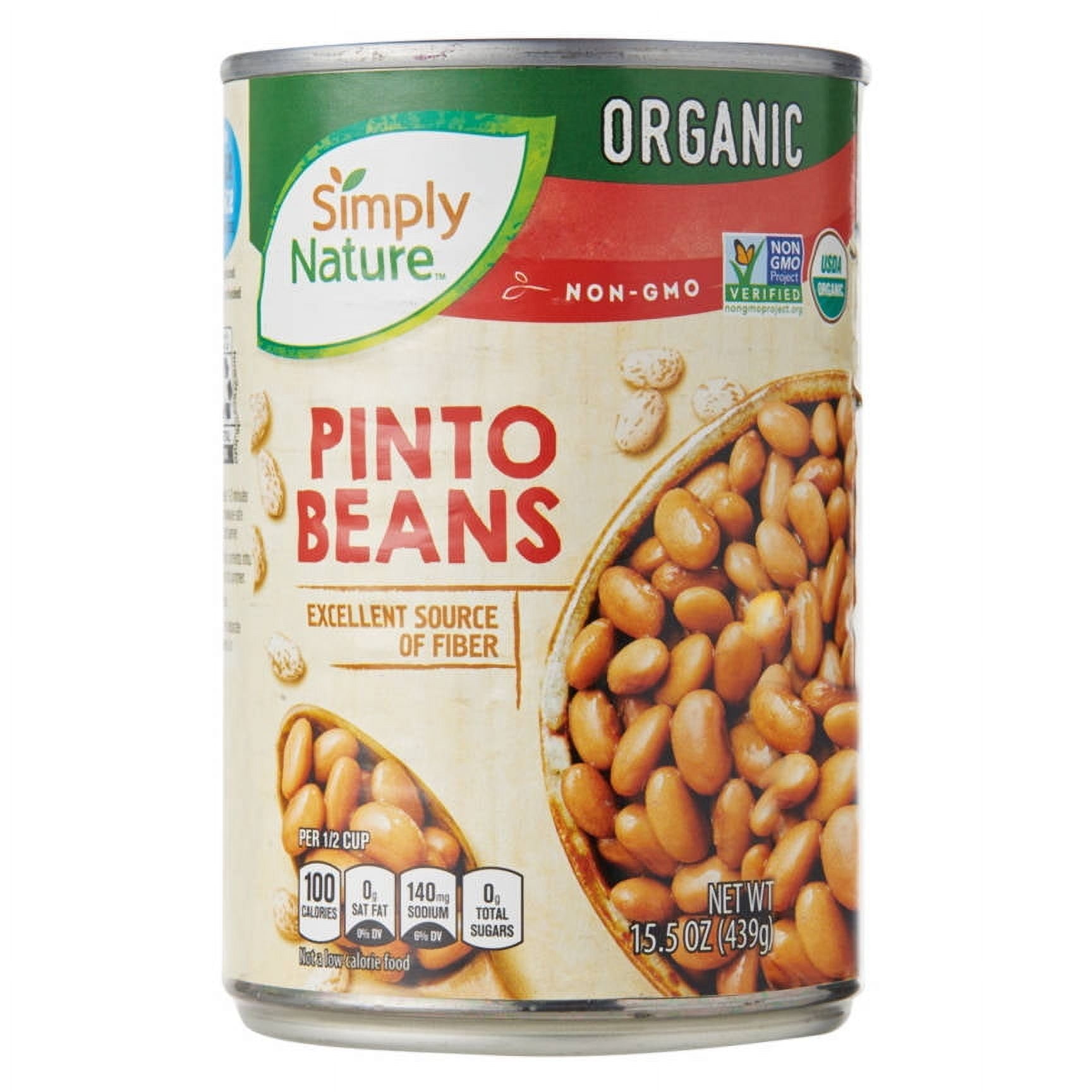 Simply Nature USDA Organic Pinto Beans, 15.5 oz Can - Walmart.com