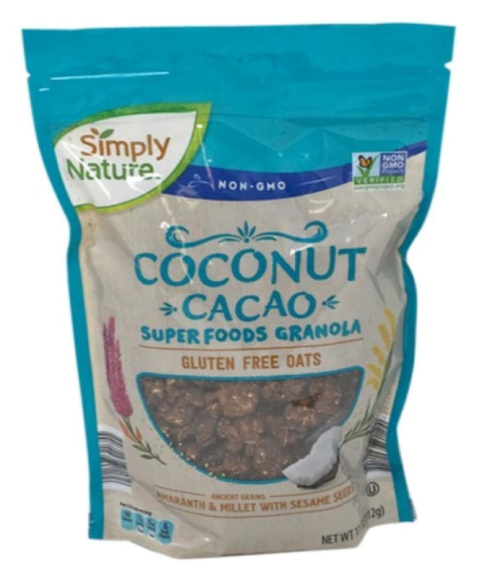 Simply Nature coconut CACAO superfoods granola YUN40 - Walmart.com