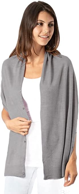 Simply Noelle Heather Grey Button wrap/shaw-100A - Walmart.com