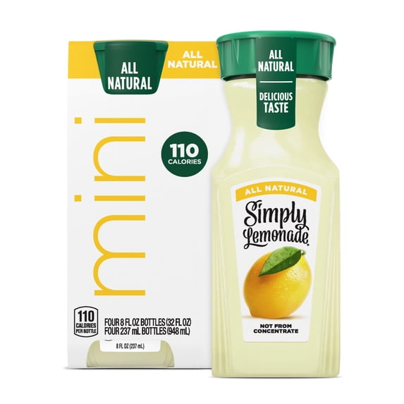SIMPLY All Natural Lemonade Fruit Juice 8 fl oz 4 Pack Refreshing ...