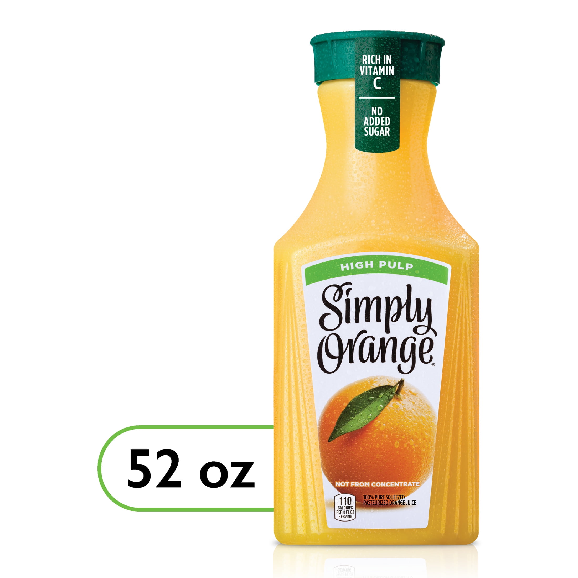 Simply Non GMO High Pulp Orange Juice, 52 fl oz Bottle - Walmart.com
