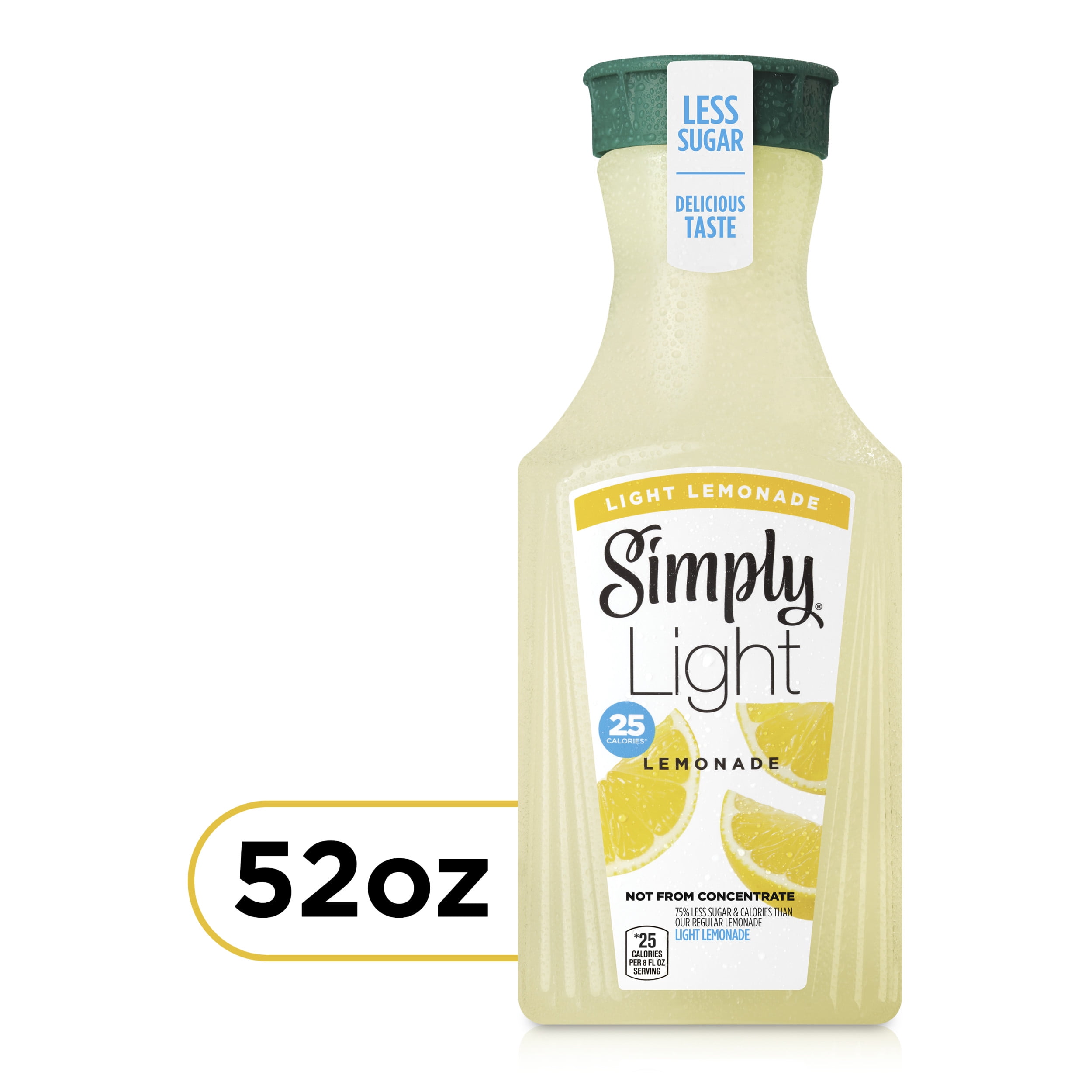 Simply Non GMO Less Sugar Lemonade Light Fruit Juice, 52 fl oz Bottle ...
