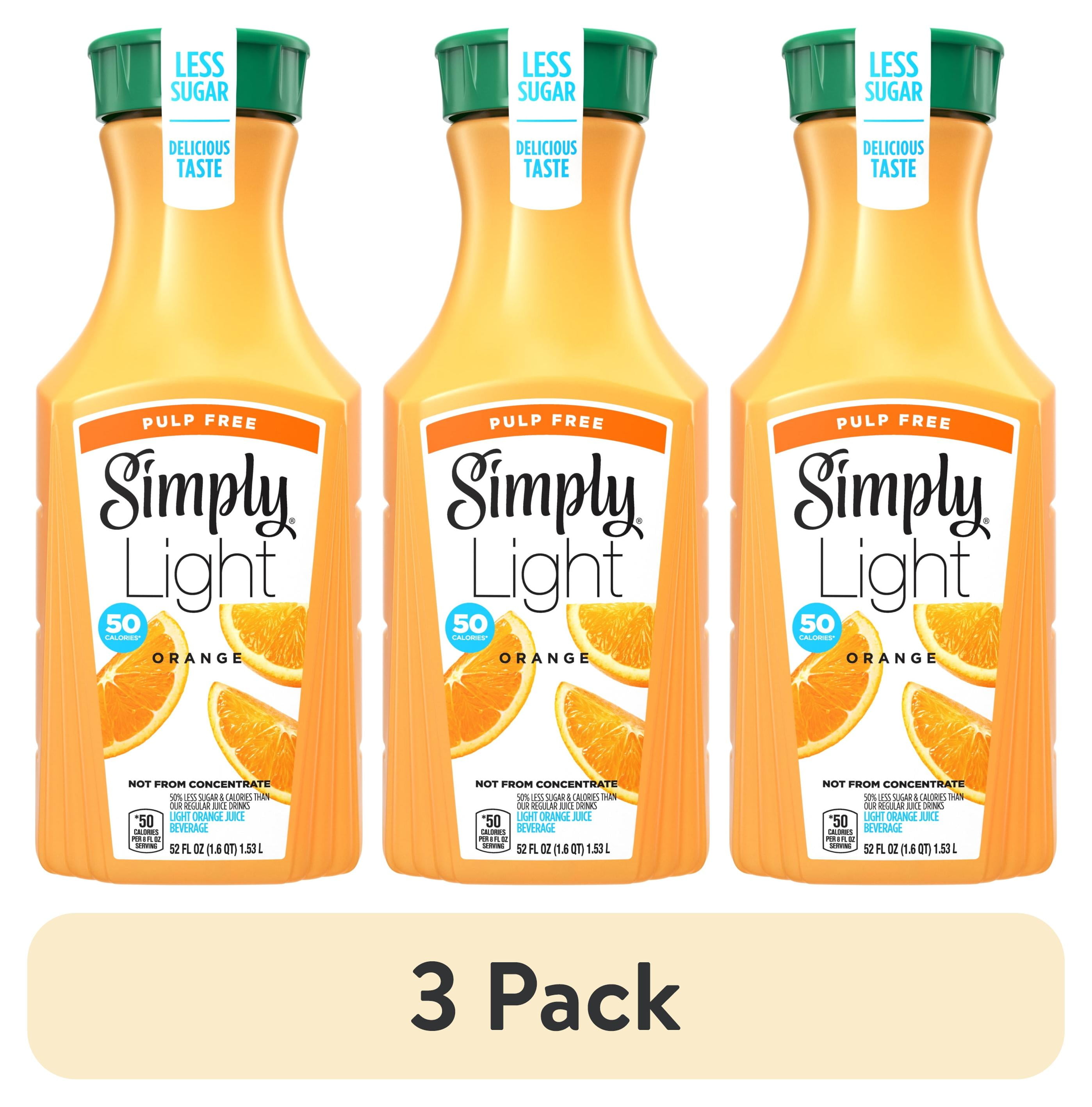 (3 pack) Simply Non GMO No Pulp Light Orange Juice, 52 fl oz Bottle - Walmart.com