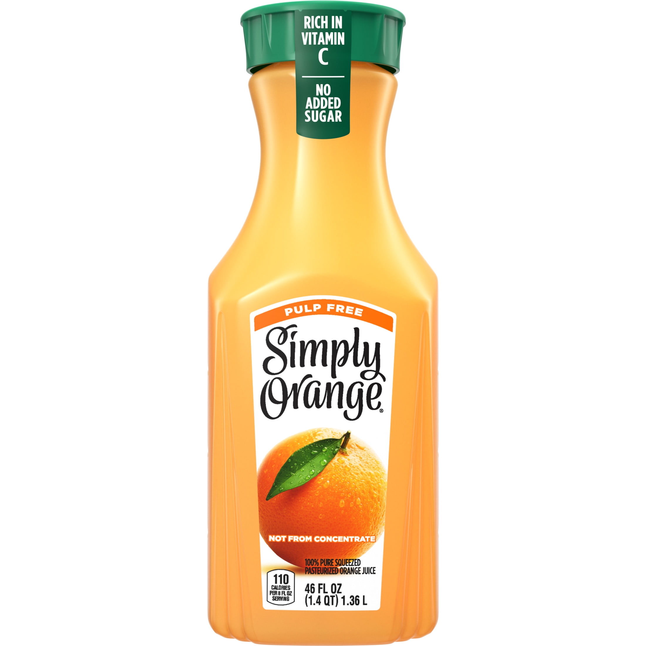 Simply Orange Pulp Free Orange Juice, 46 fl oz Bottle - Walmart.com