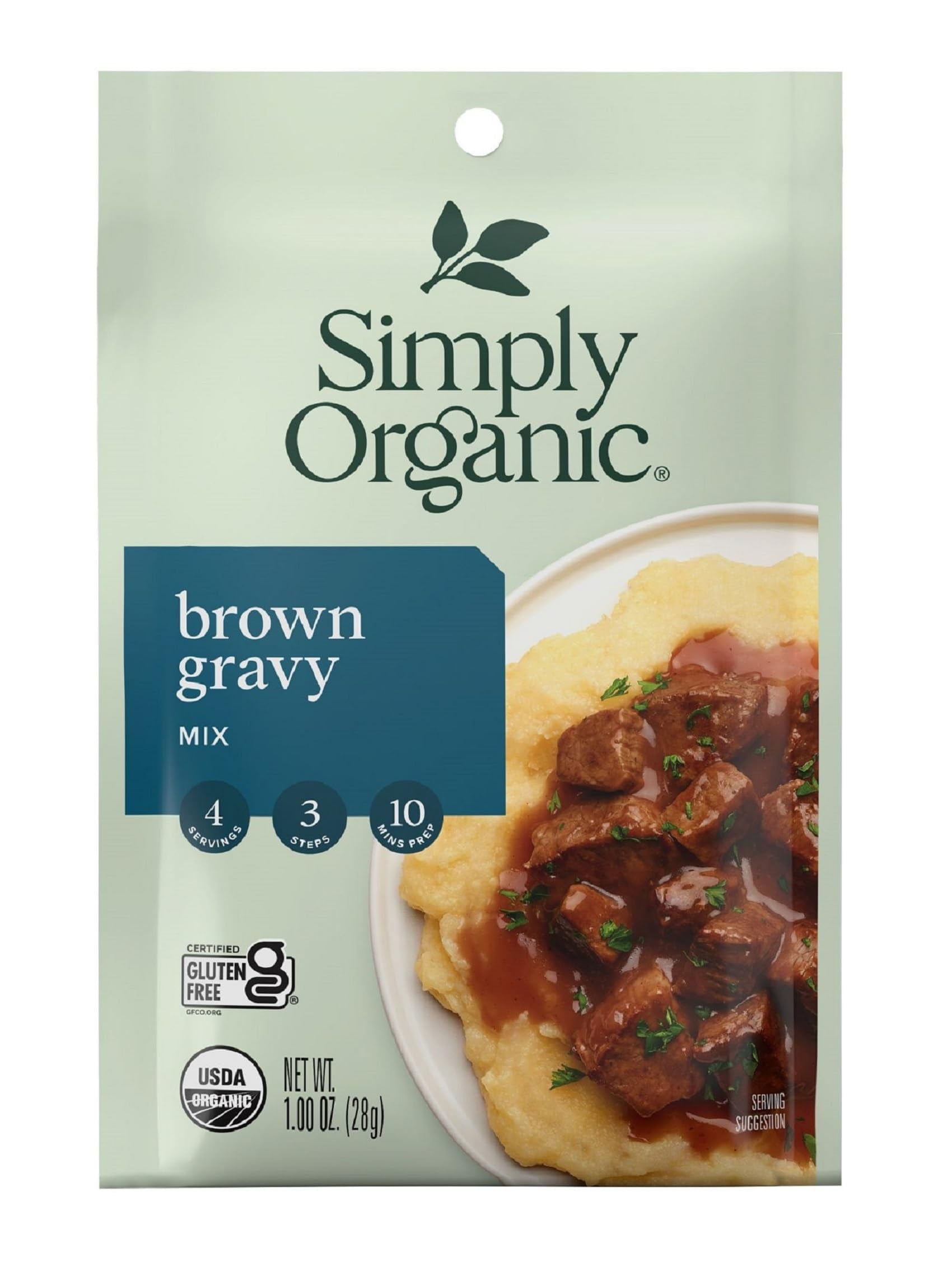 Simply Organic Brown Gravy XEF1 Seasoning Mix, 1-Ounce 12 Pack, Old ...