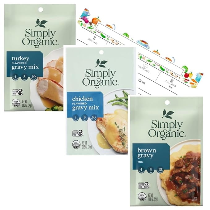 Simply Organic Gravy Mix 3 Pack Bundle, One of Each flavor: Beef ...