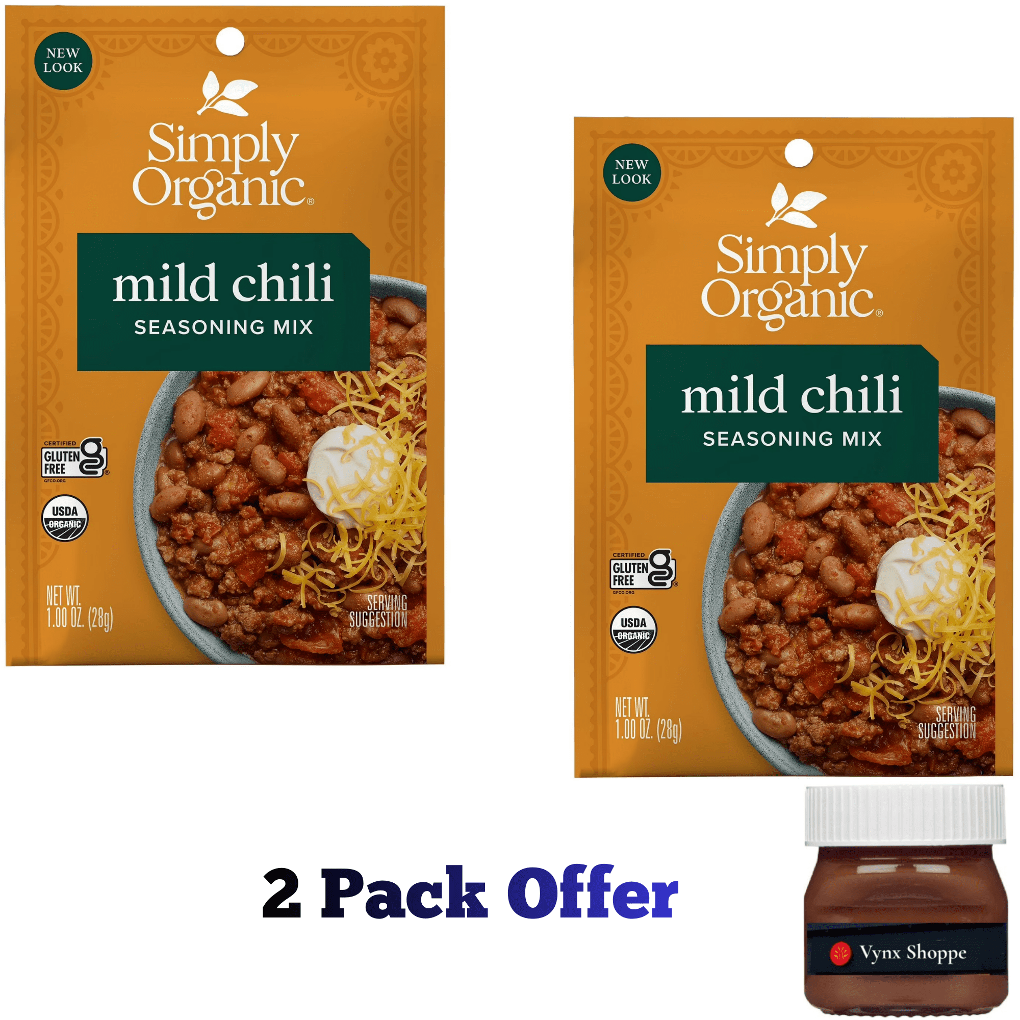 Simply Organic Mild Chili Seasoning Mix, 1 oz Packet - Walmart.com