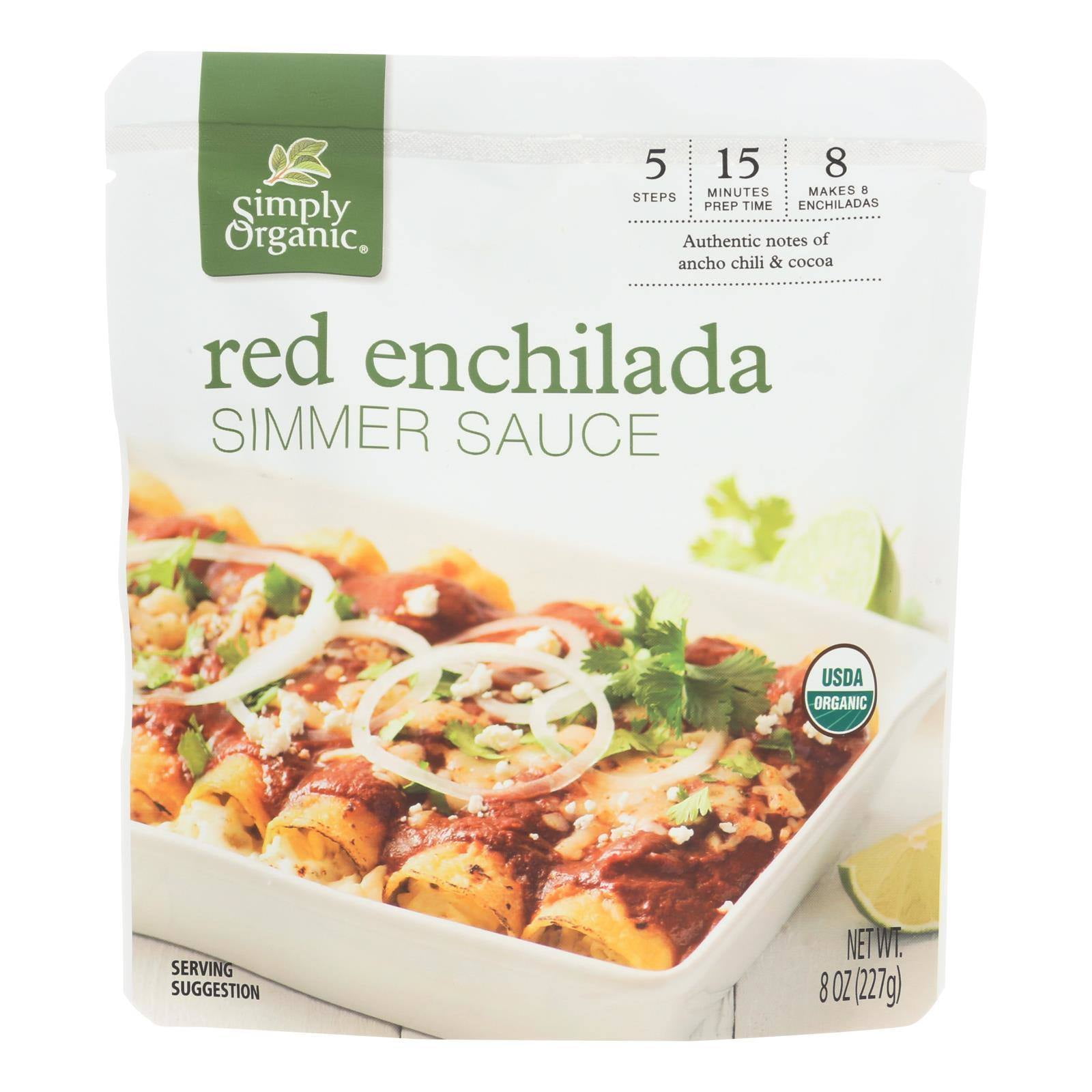 Simply Organic Red Enchilada Simmer Sauce, Organic, for Beef or Chicken ...