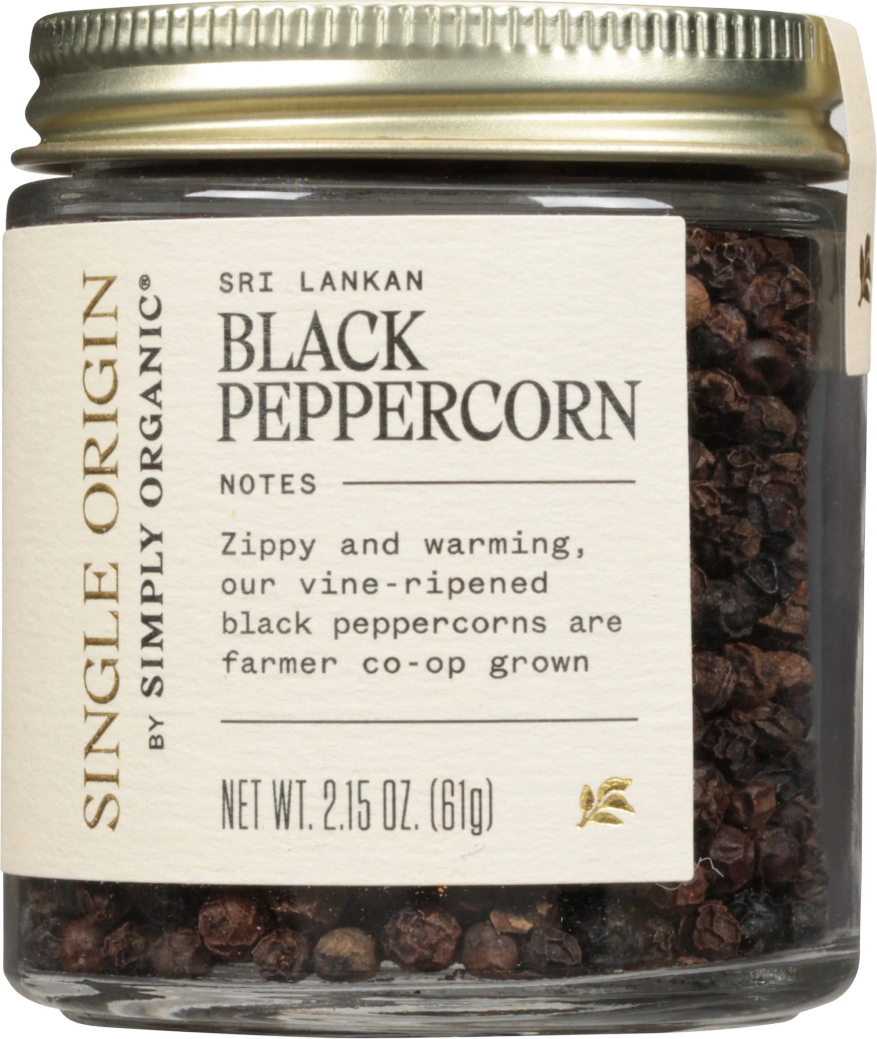 Simply Organic Single Origin Sri Lankan Black Peppercorn, 2.15 oz ...