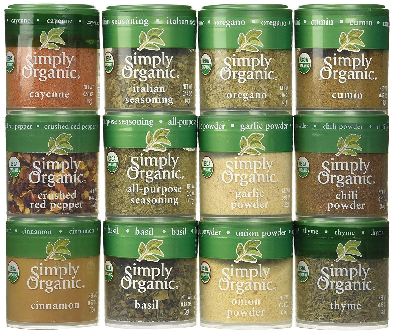 Simply Organic Starter Spice Gift Set, 12 Organic Spices Sampler for ...