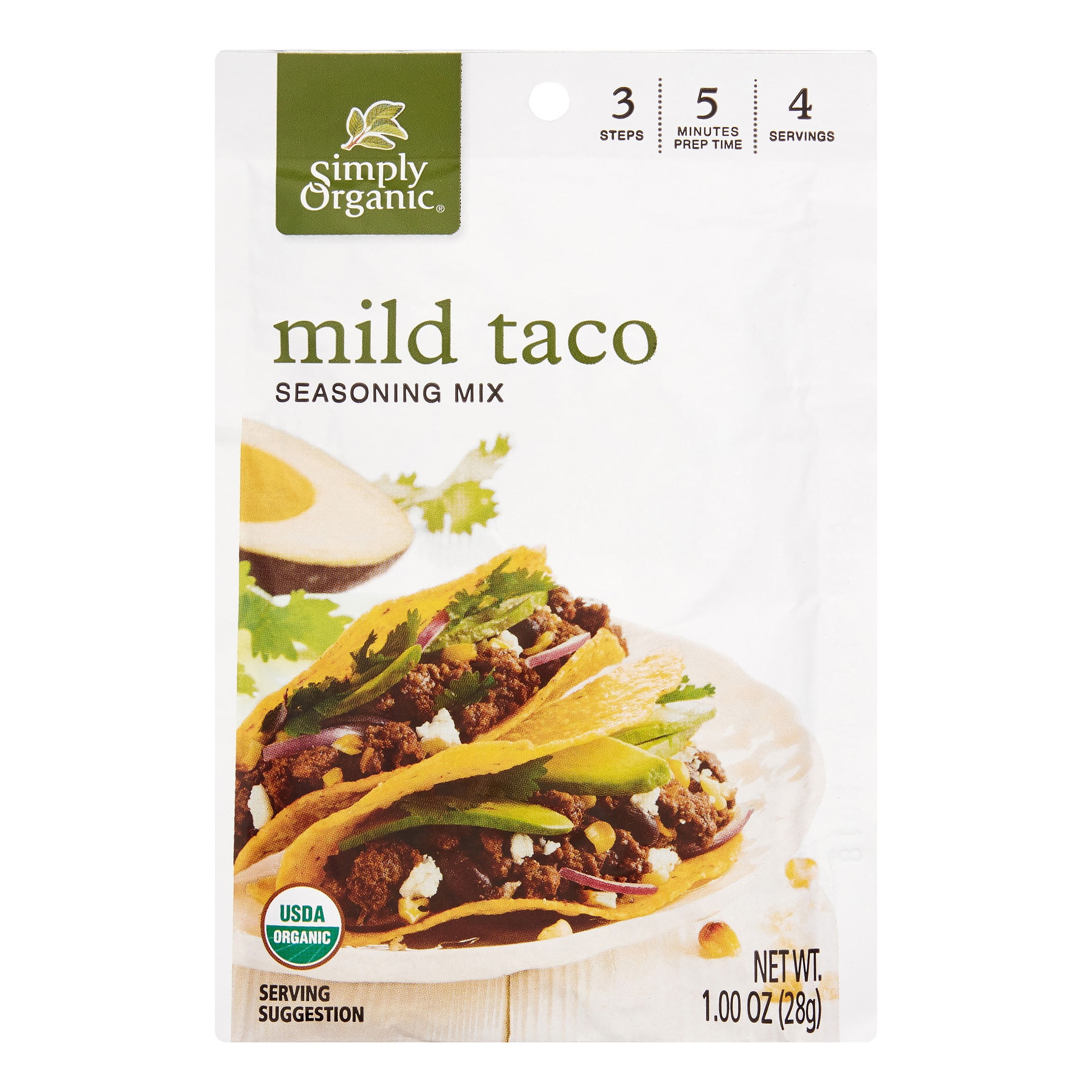 Simply Organic Mild Taco Seasoning, Vegan, Mexican Spices, Flavorful, 1 ...