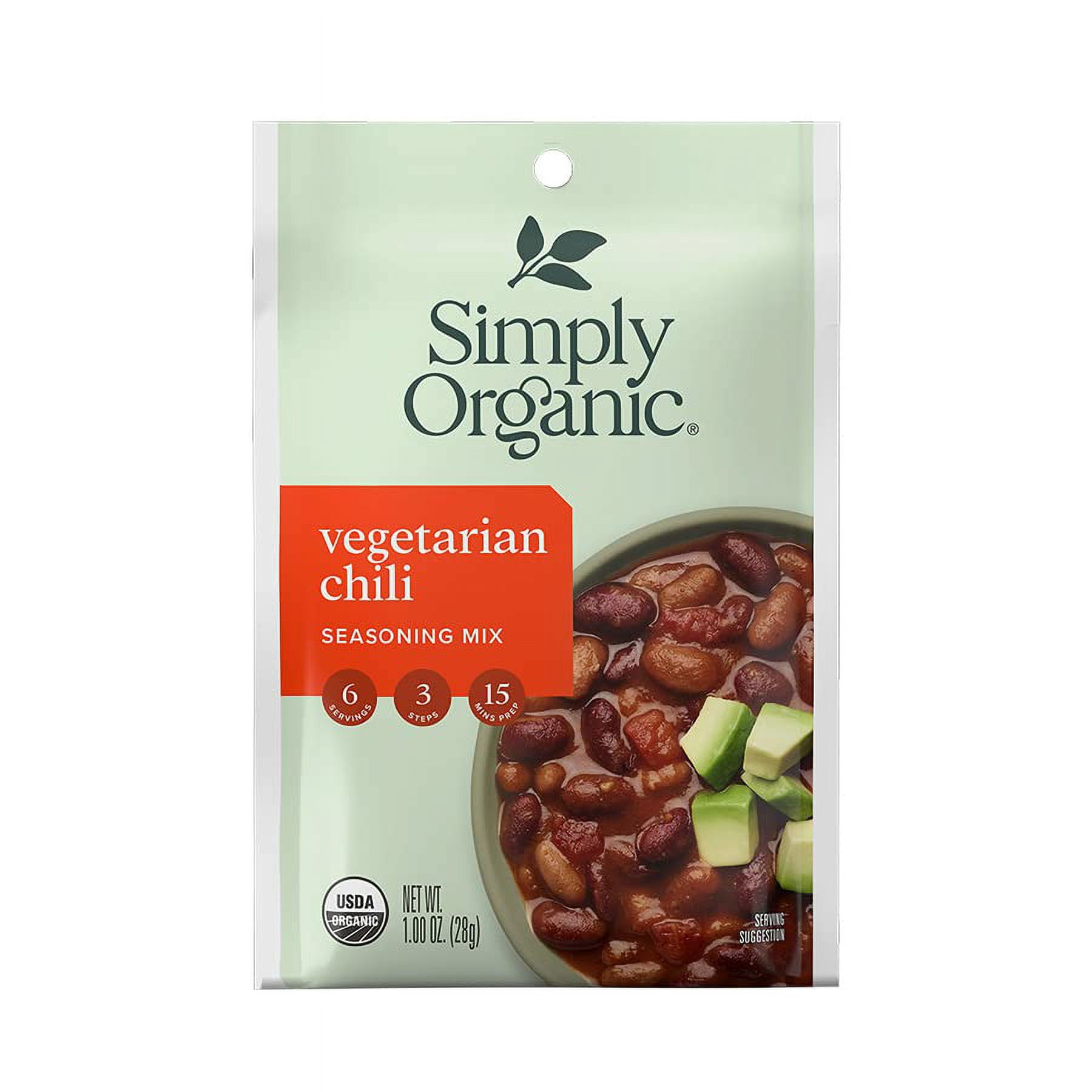 Simply Organic Vegetarian Chili, Certified Organic | 1 oz | Pack of 12 ...