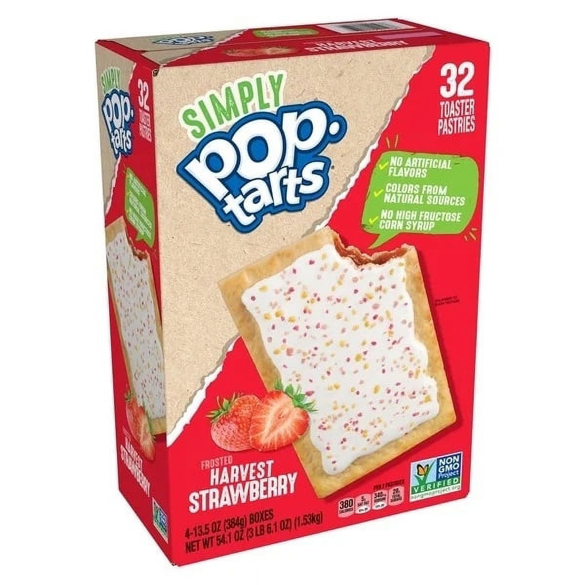 Simply Pop-Tarts Toaster Pastries, Frosted Harvest Strawberry (32 Count ...