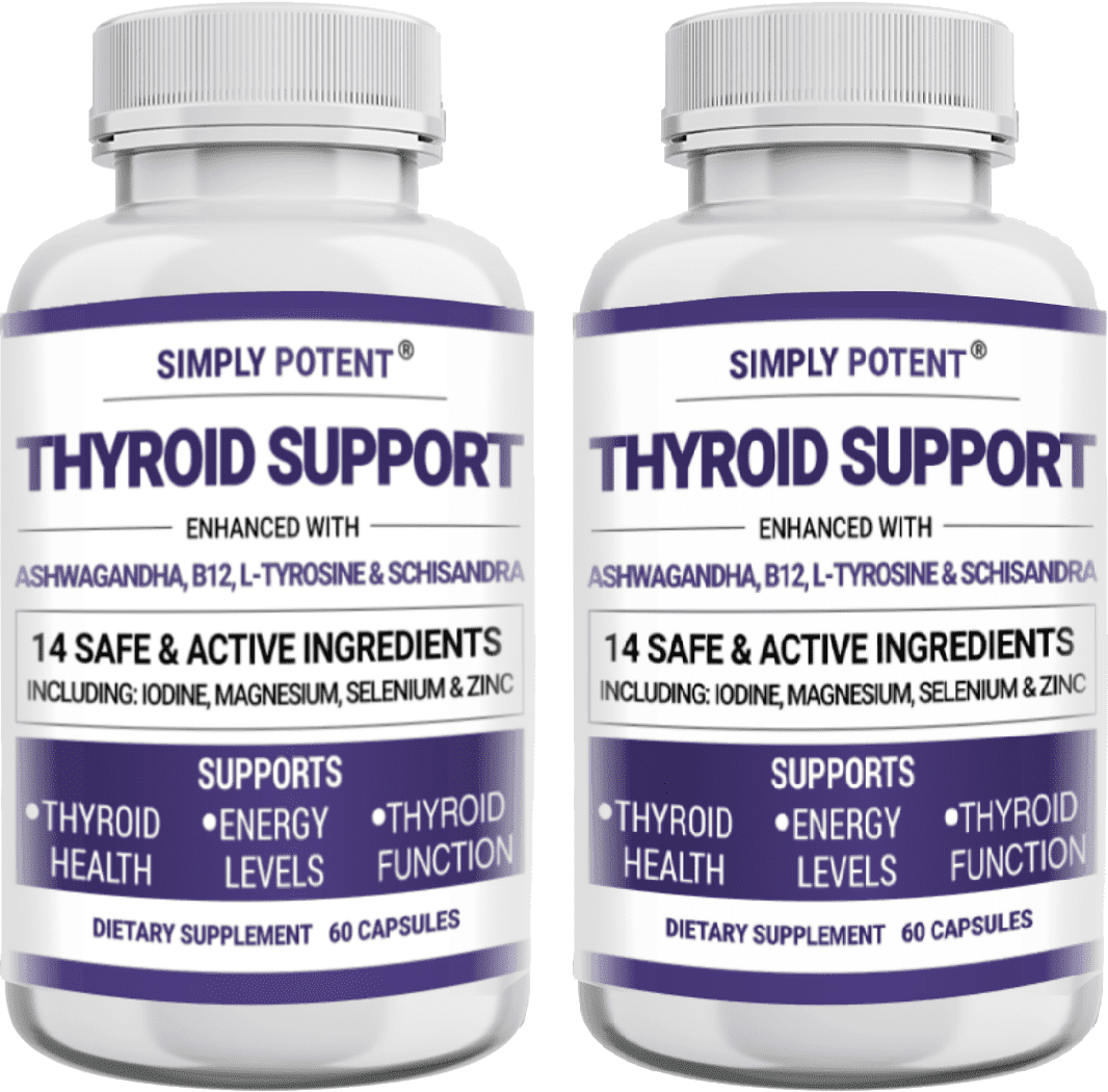Simply Potents Thyroid Support Supplement for Men & Women, 120 Capsules | 60 Capsules each (Pack ...