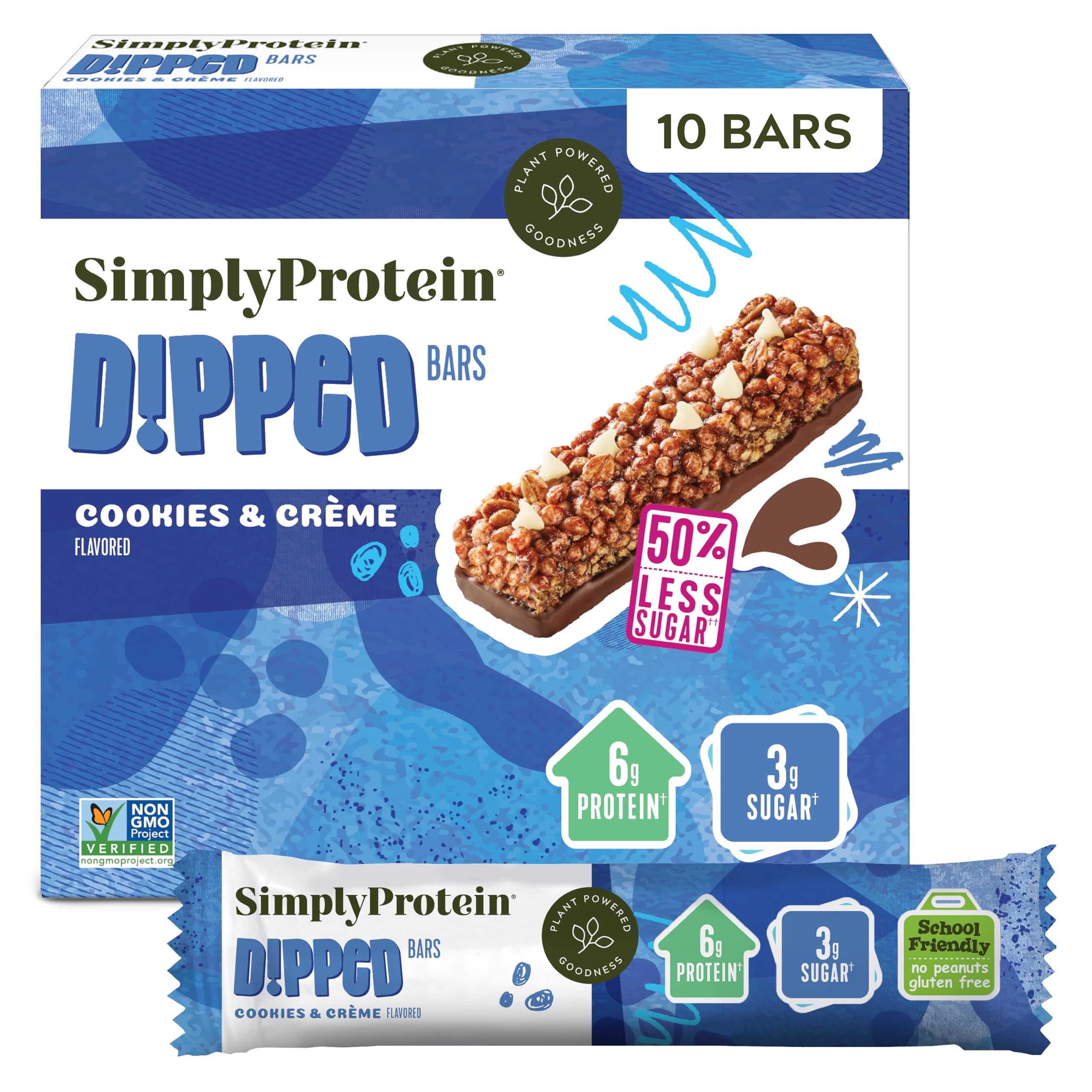 Simply Protein - Cookies TGF4 and Crème Dipped Bars, 10 Bars - Plant ...