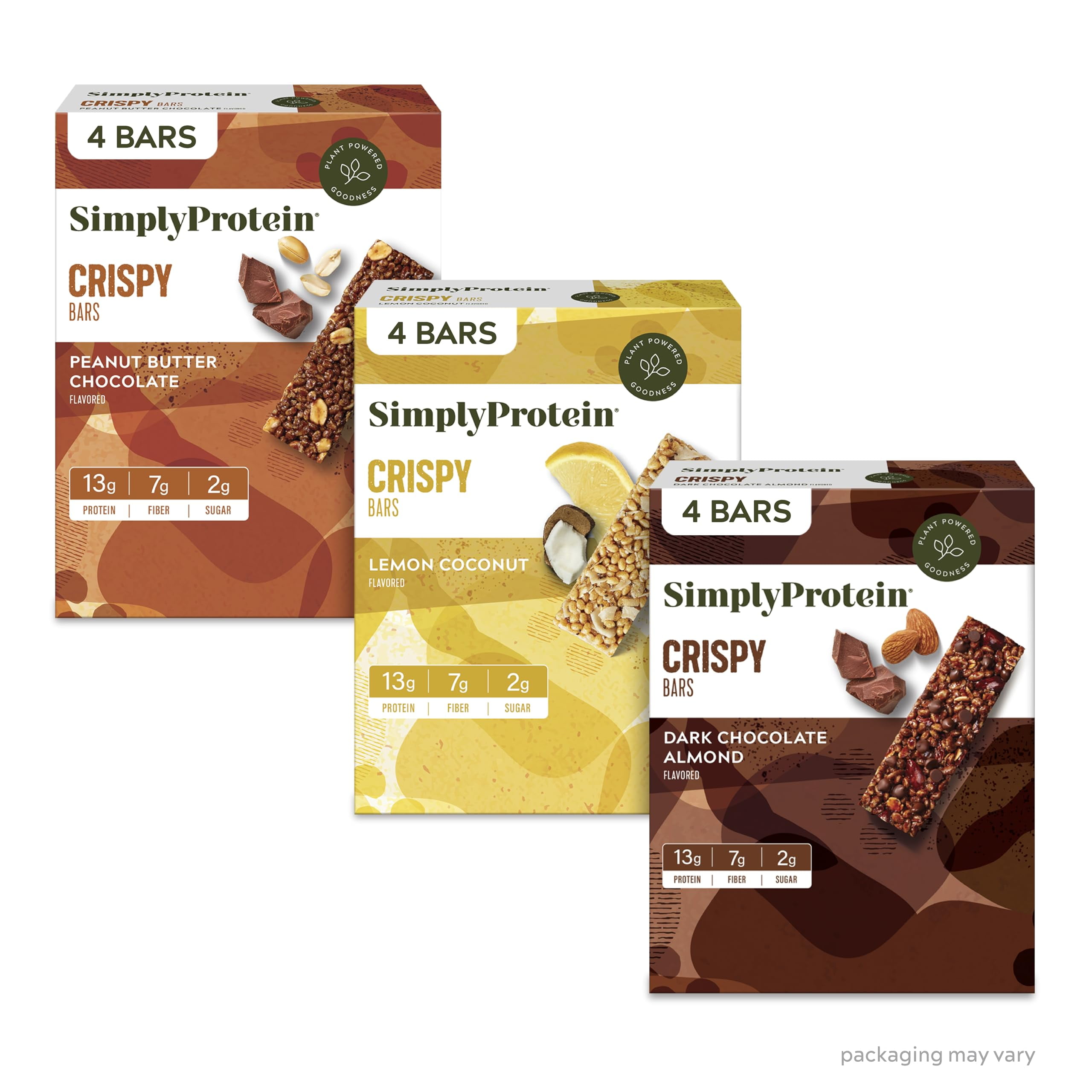 Simply Protein - Crispy Vegan HYZ01 Protein Bars Variety Pack, 3 ...
