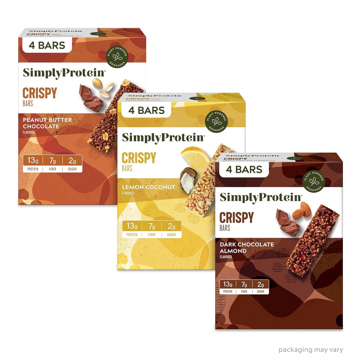 Simply Protein - Crispy YYF14 Vegan Protein Bars Variety Pack, 3 ...
