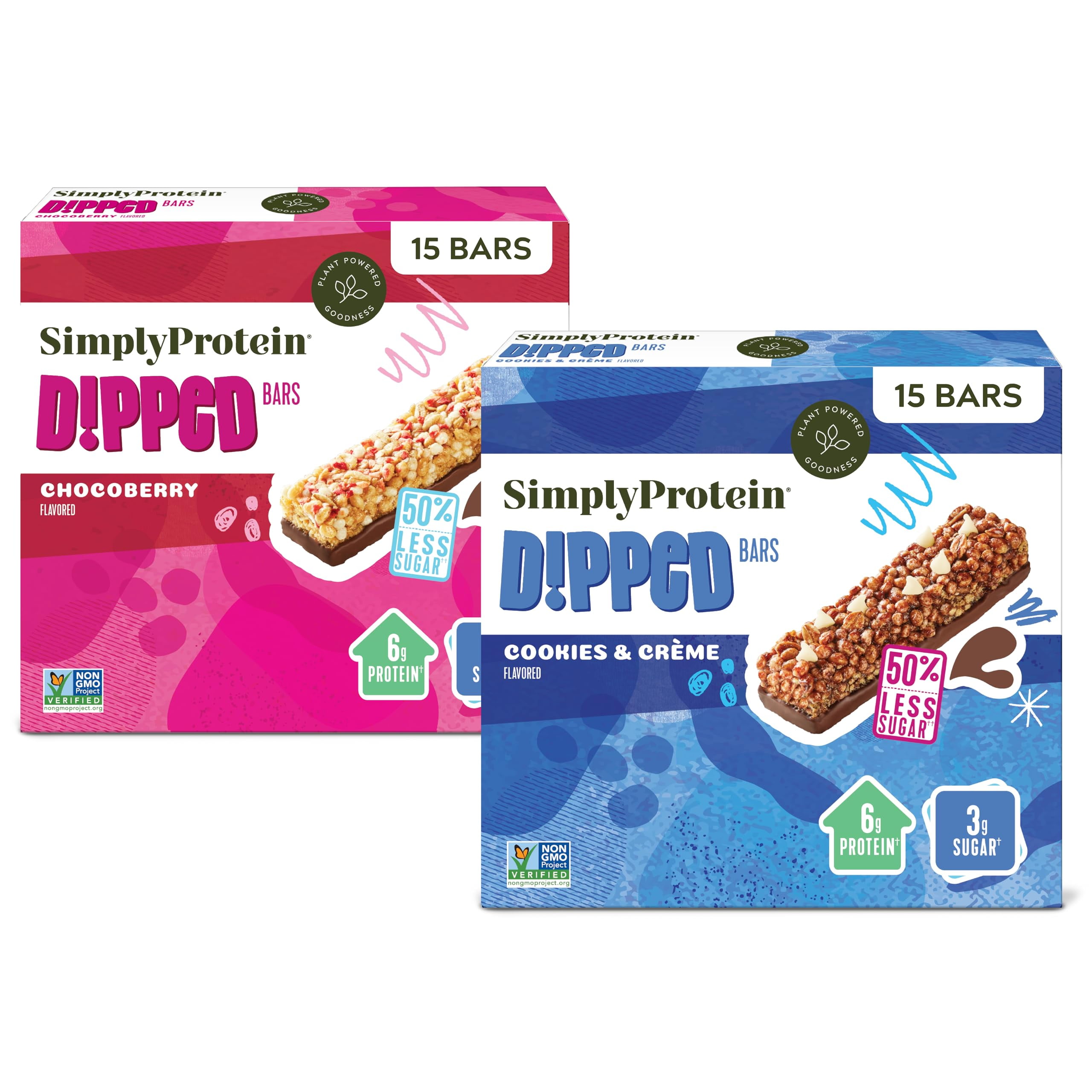 Simply Protein - Dipped TSF6 Bars Variety Pack, 30 Bars - Crème (3 ...