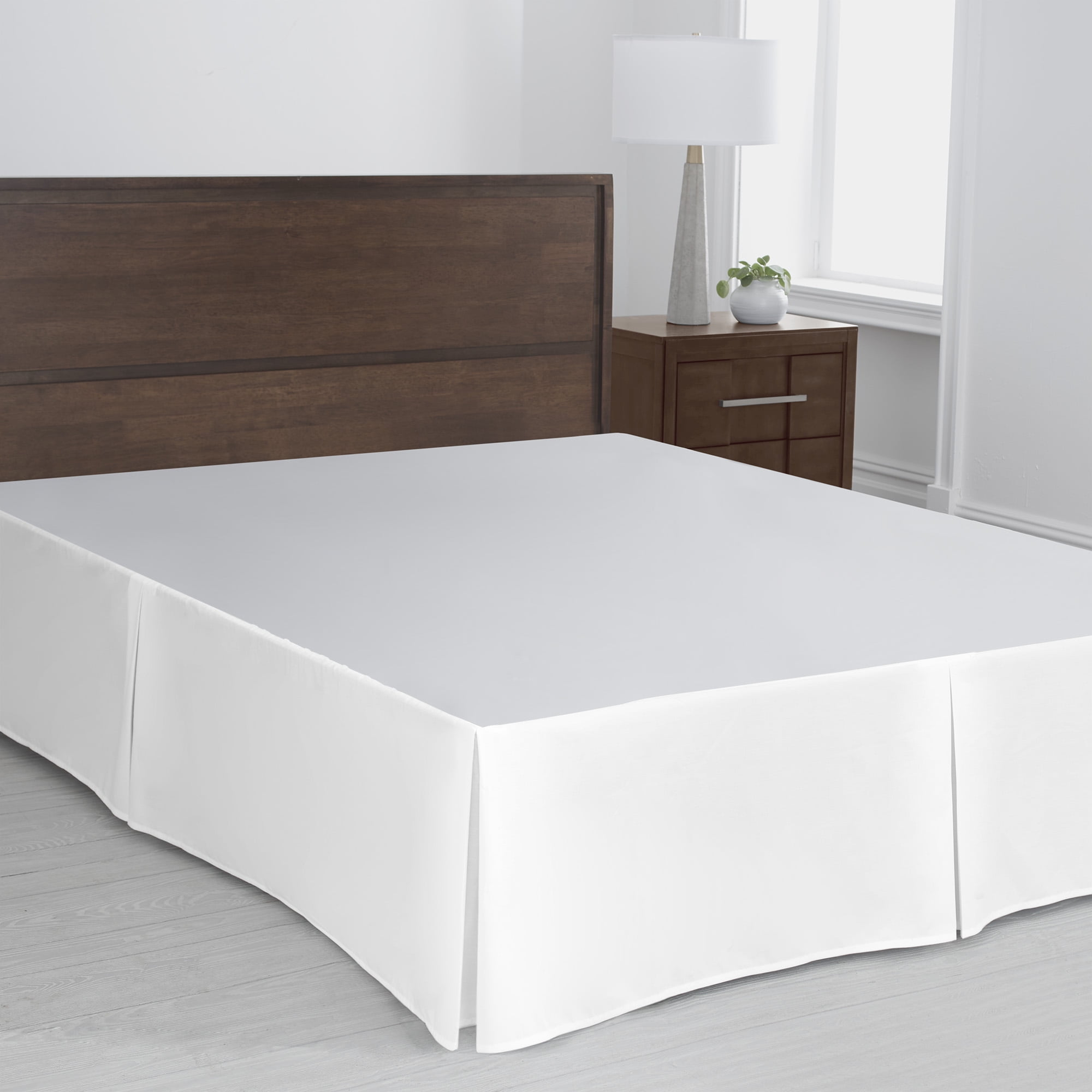 Simply Put Cotton Blend Percale Pleated Bedskirt Full White - Walmart.com